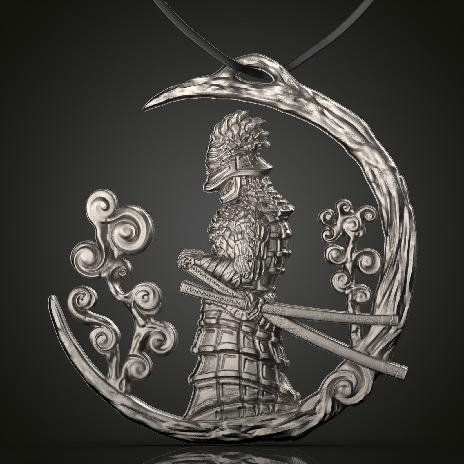Samurai Oni Pendant 3D model 3D printable | CGTrader