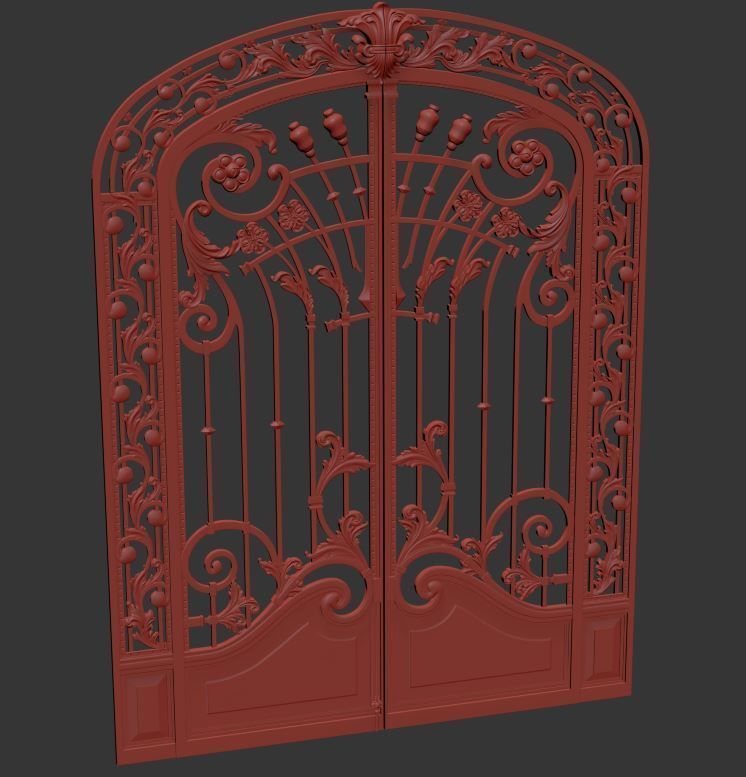 classic iron gate 3D model | CGTrader