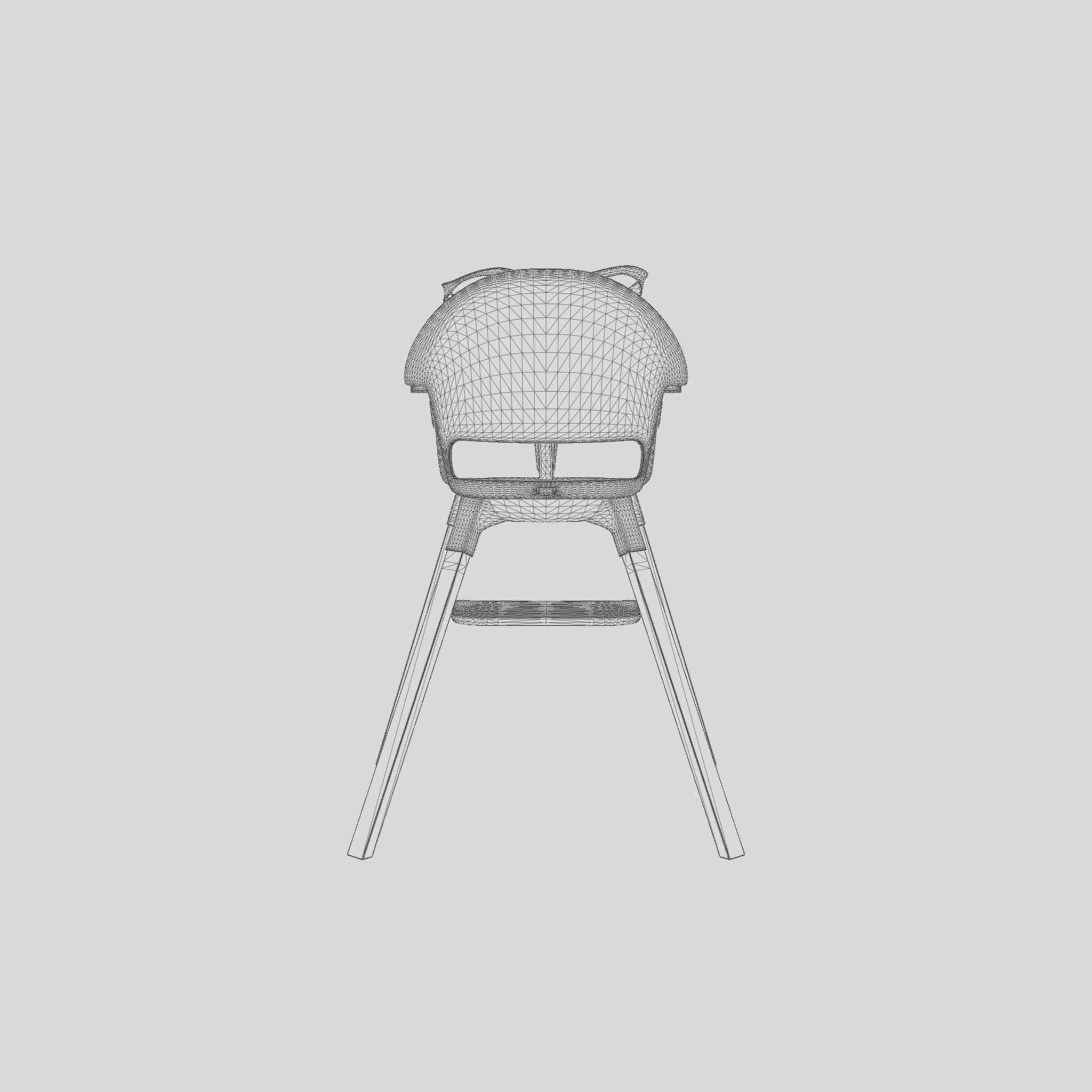 3D model 3D Model of Stokke CLikK dining chair cloud gray VR / AR / low ...