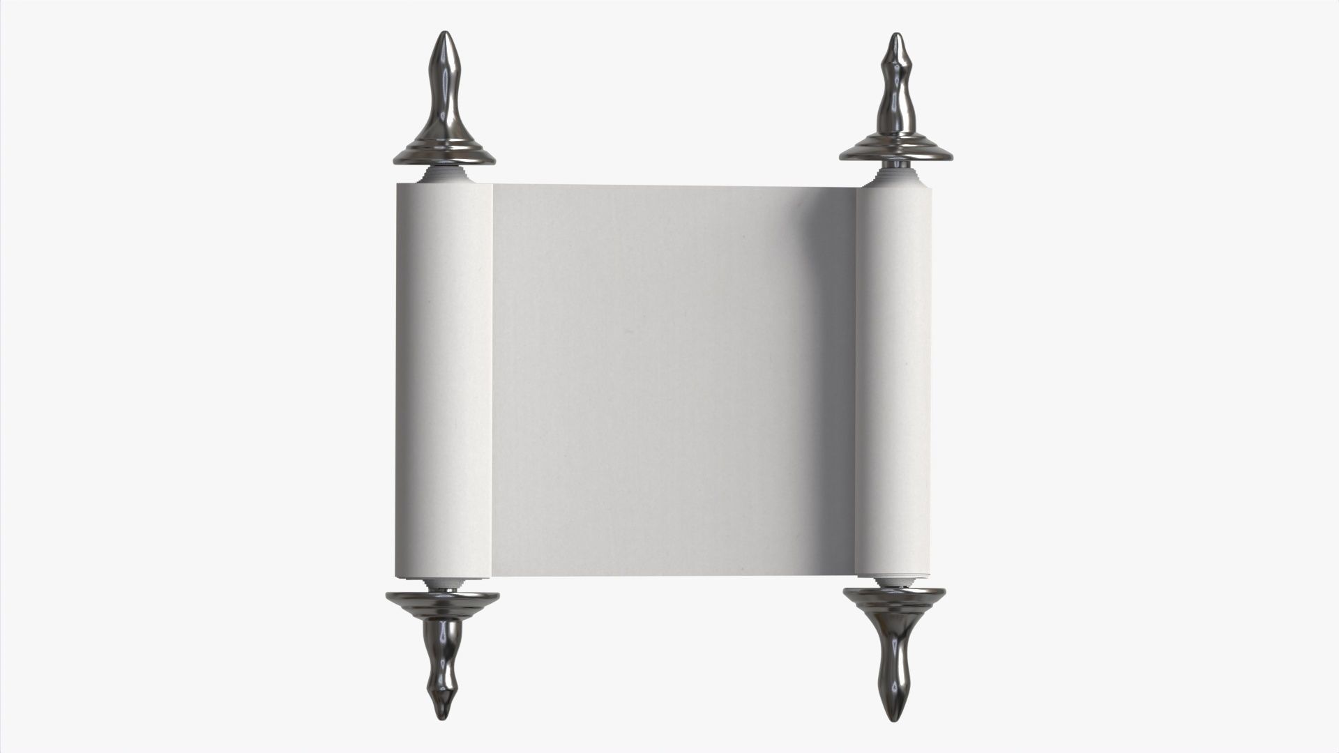 Ancient Scroll With Metal Rods clean 01 3D model | CGTrader