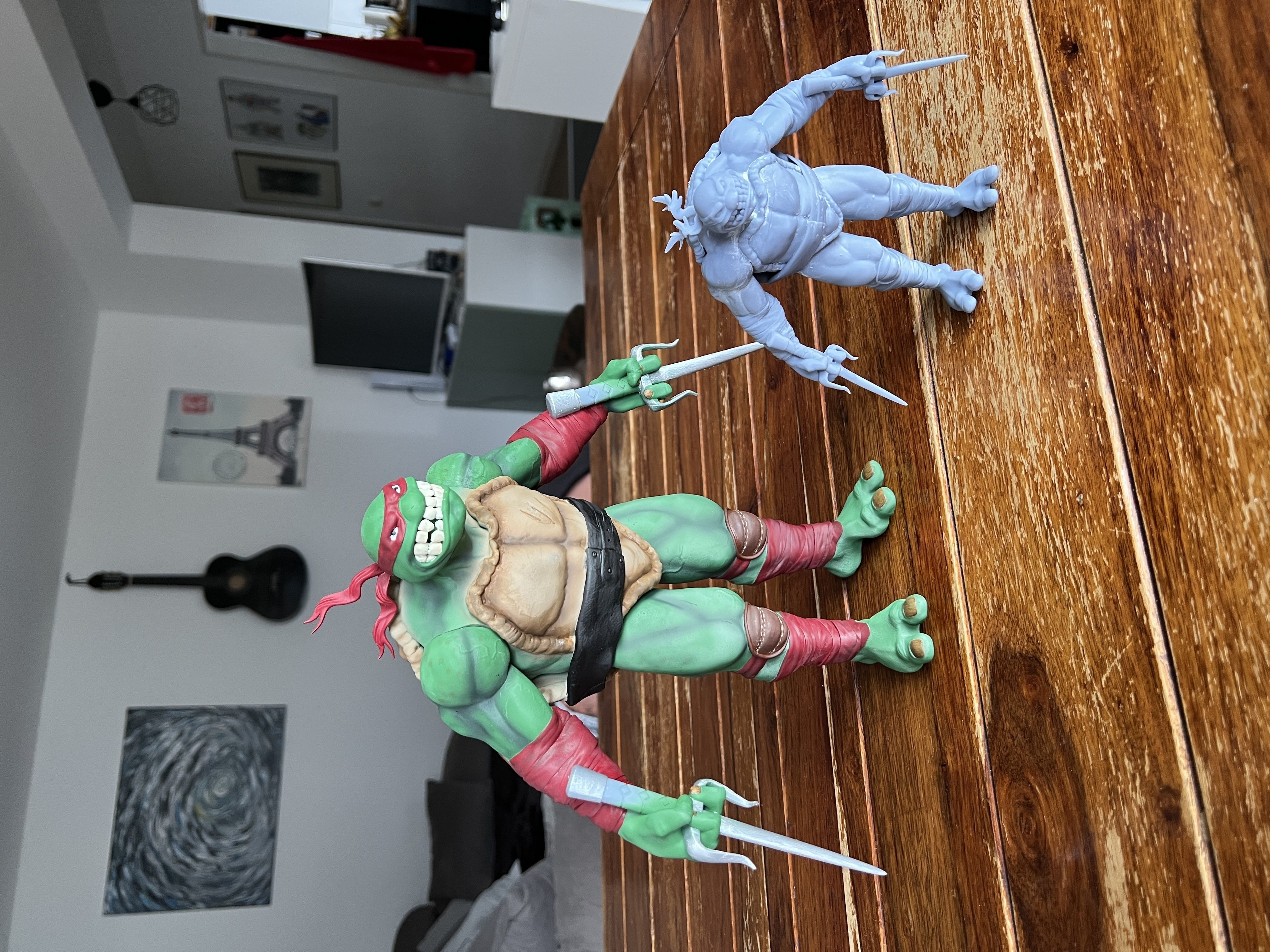 TMNT Turtle Raphael with Sais 3D model 3D printable | CGTrader