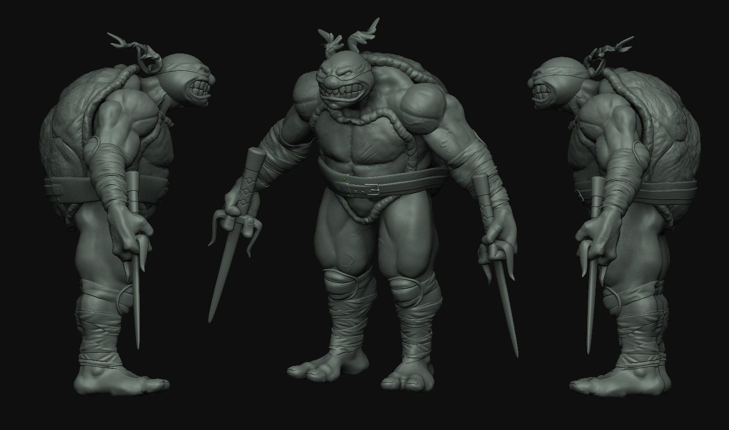 TMNT Turtle Raphael with Sais 3D model 3D printable | CGTrader