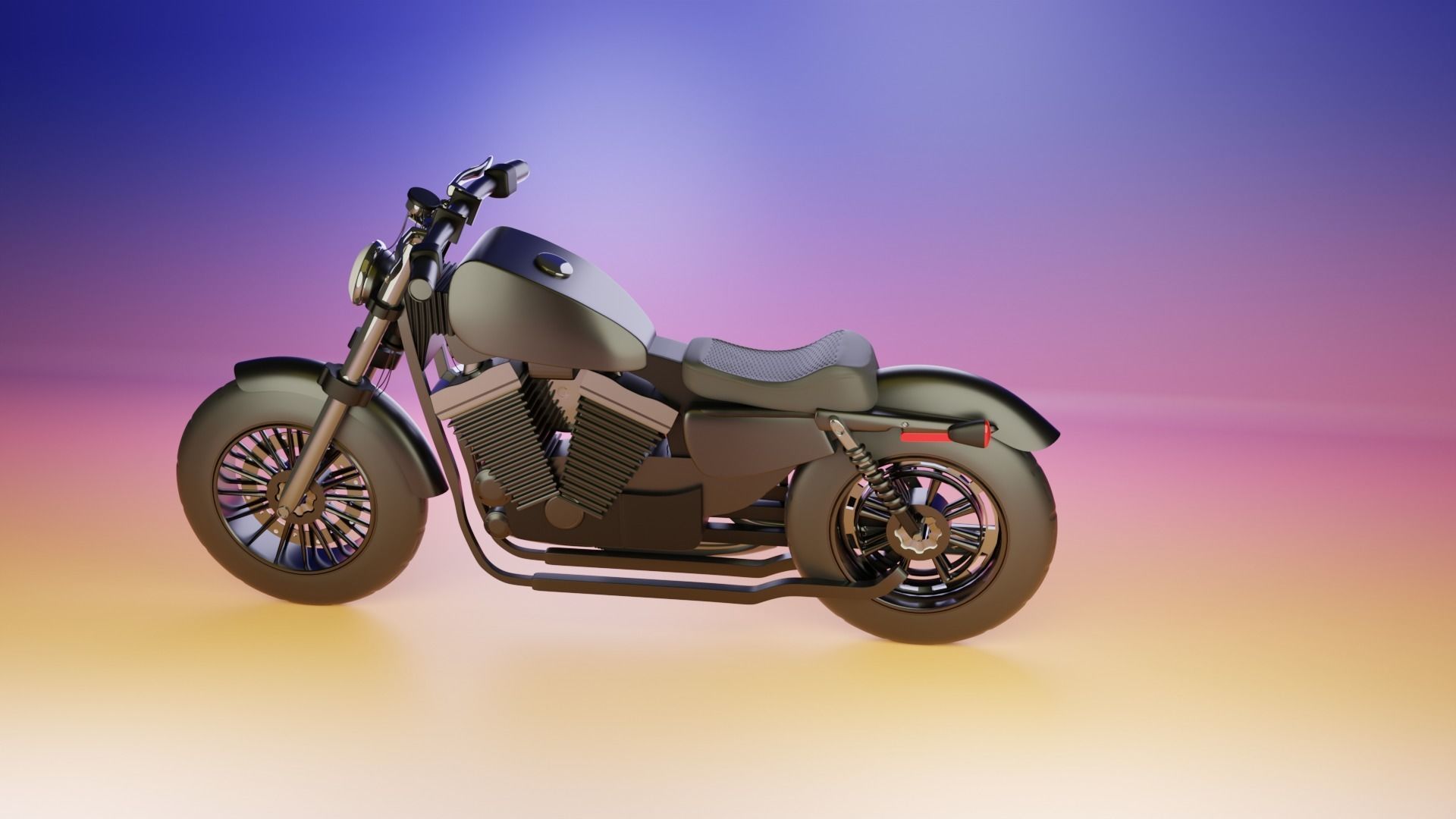 Vintage Cruiser Motorcycle 3D model | CGTrader