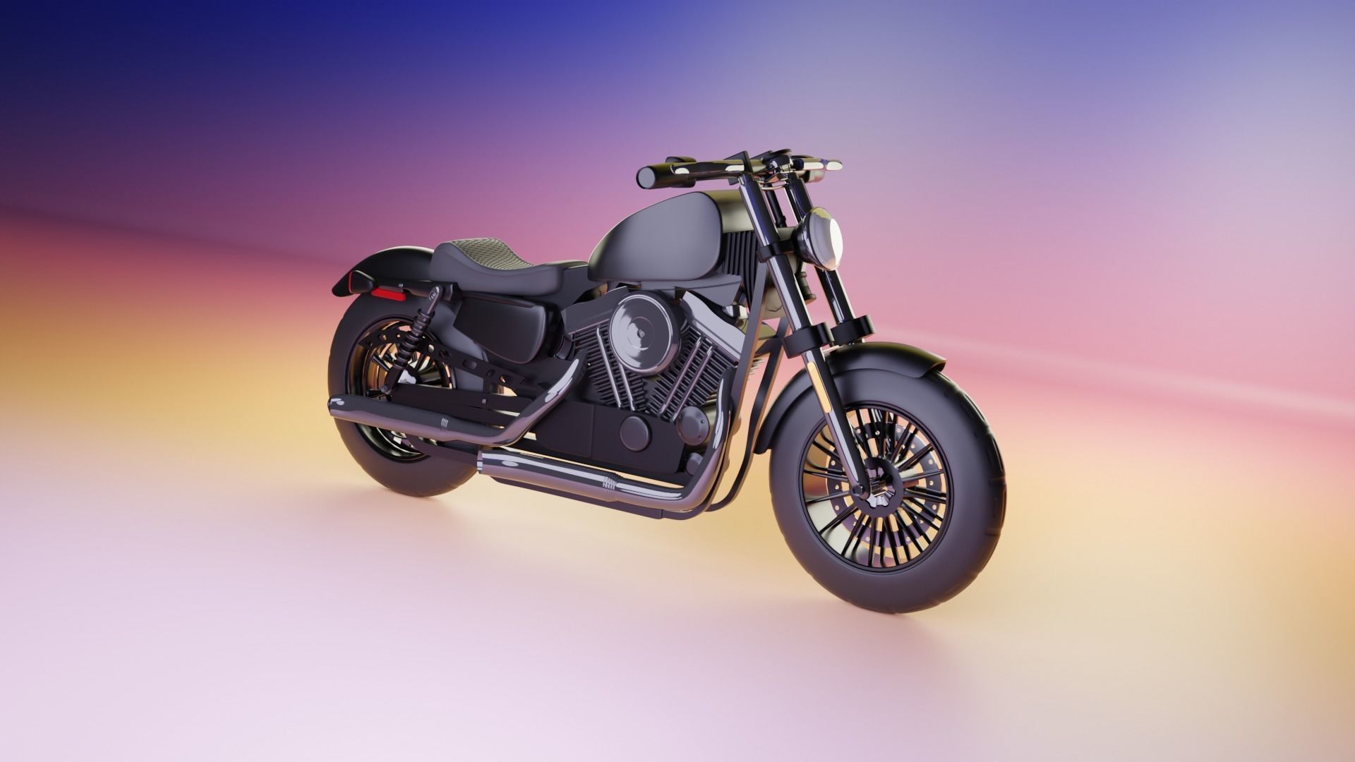Vintage Cruiser Motorcycle 3D model | CGTrader