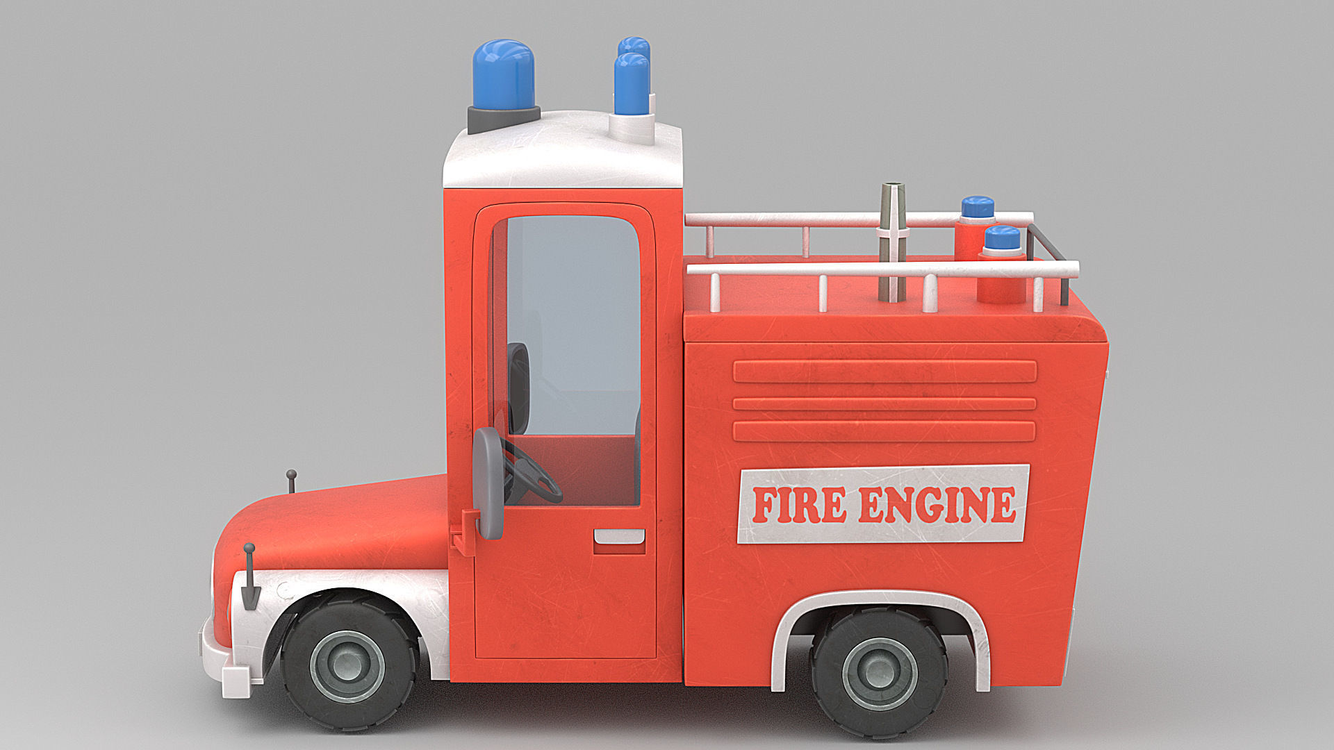 3D model Cartoon Fire Engine VR / AR / low-poly | CGTrader