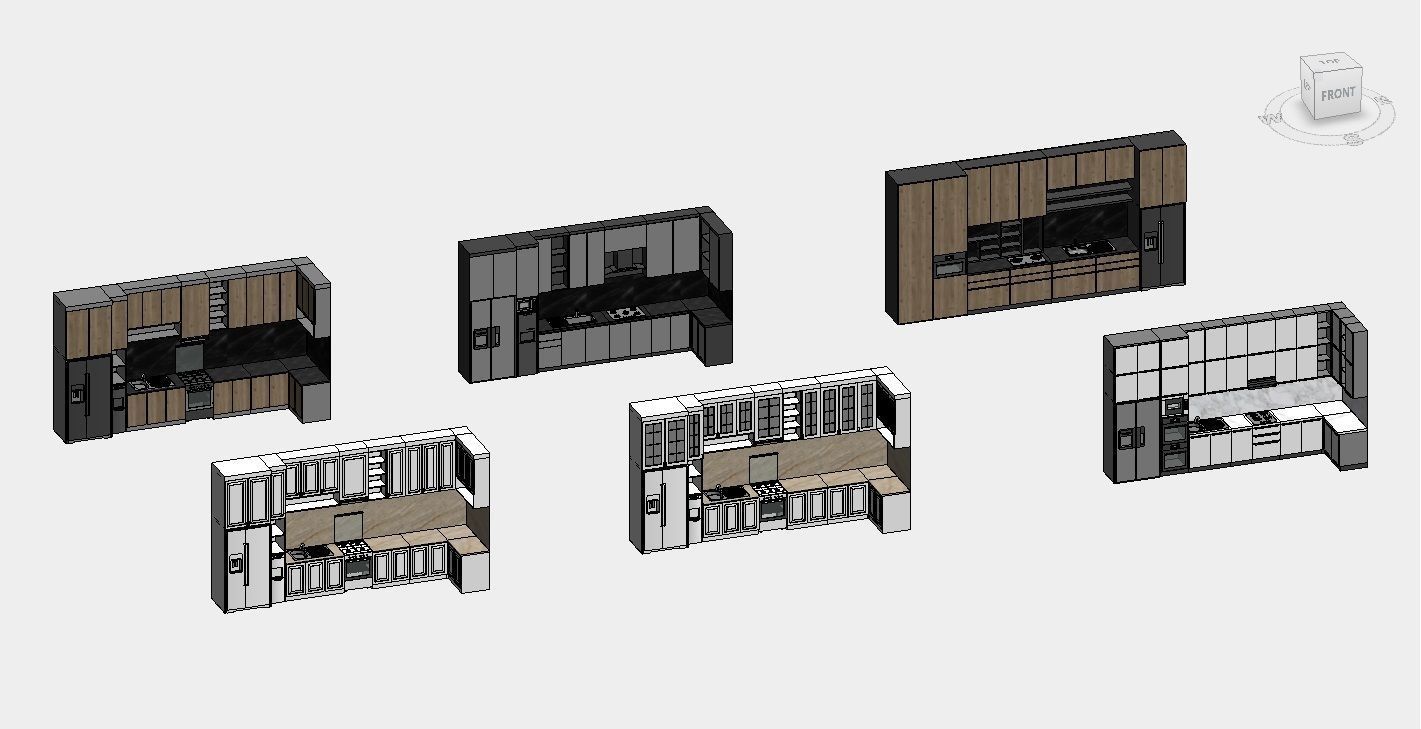 Kitchen Set Pack Revit Family Interior 3D model | CGTrader
