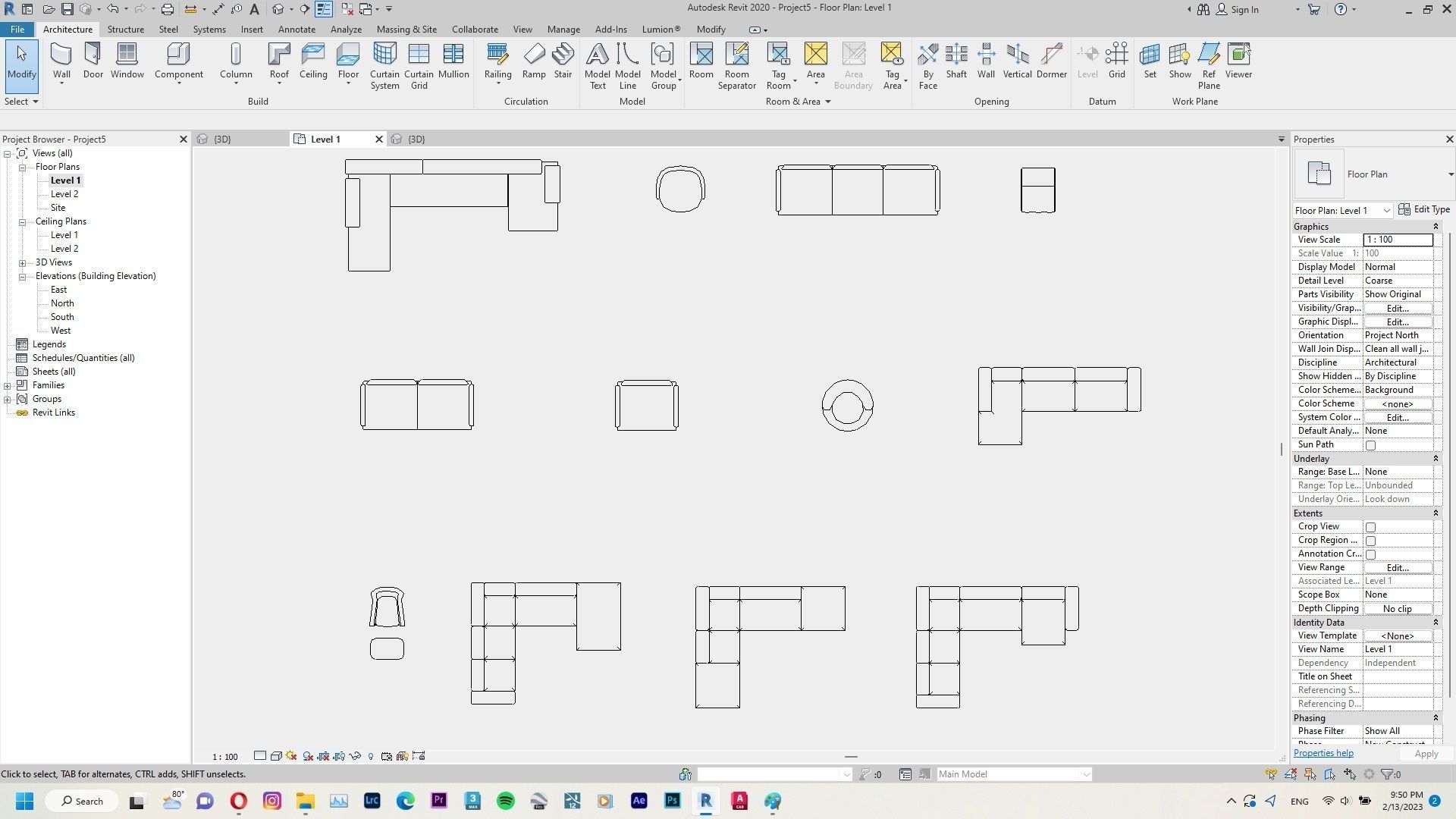 Sofa Pack Revit Family Interior 3D model | CGTrader