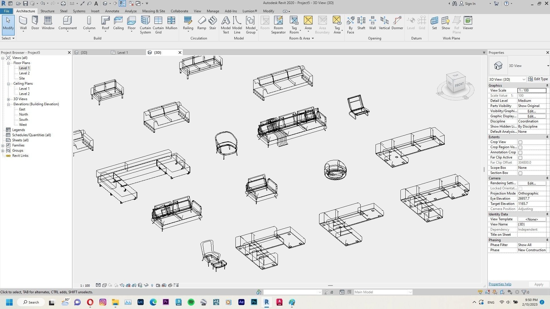 Sofa Pack Revit Family Interior 3D model | CGTrader