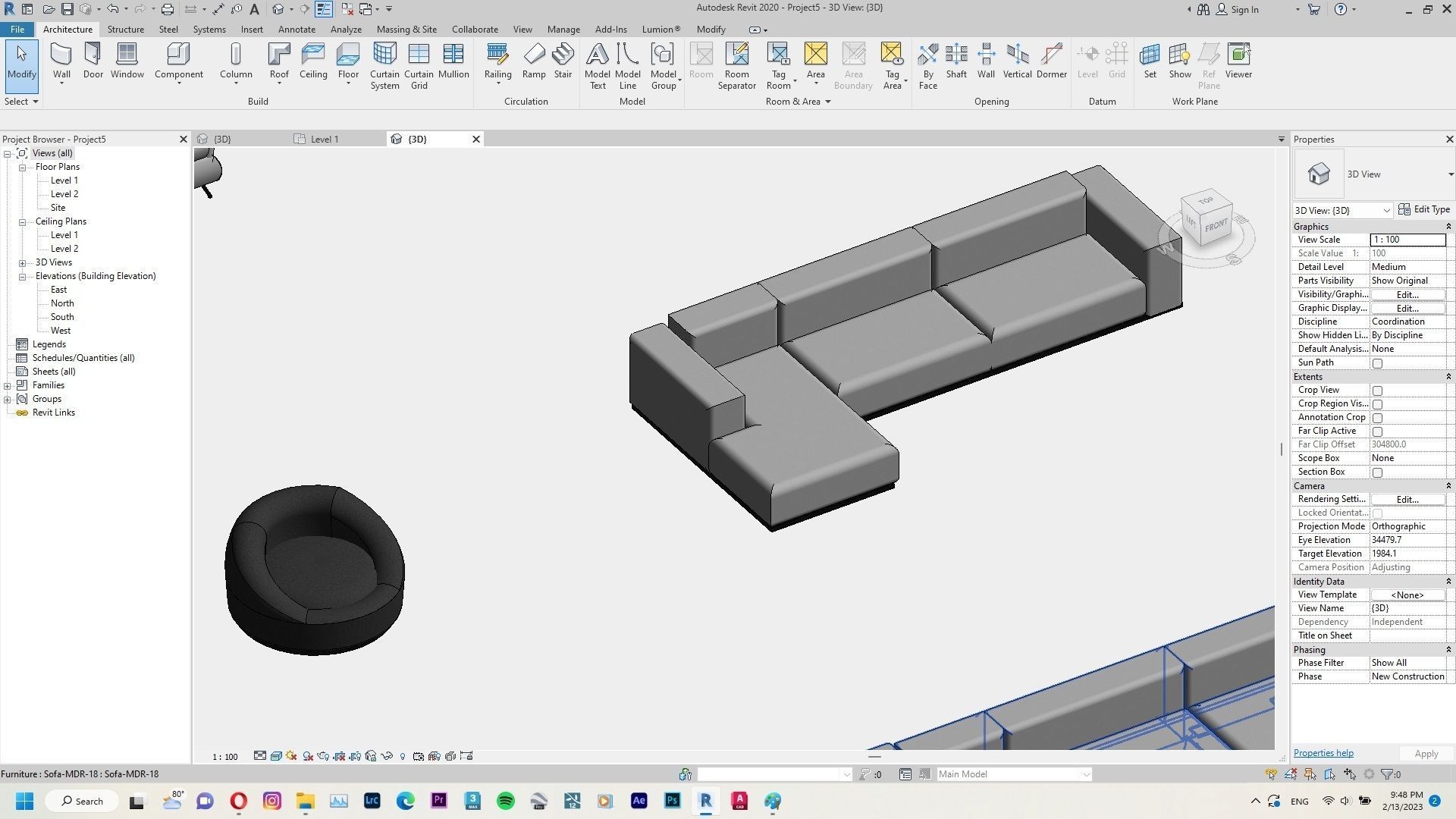 Sofa Pack Revit Family Interior 3D model | CGTrader