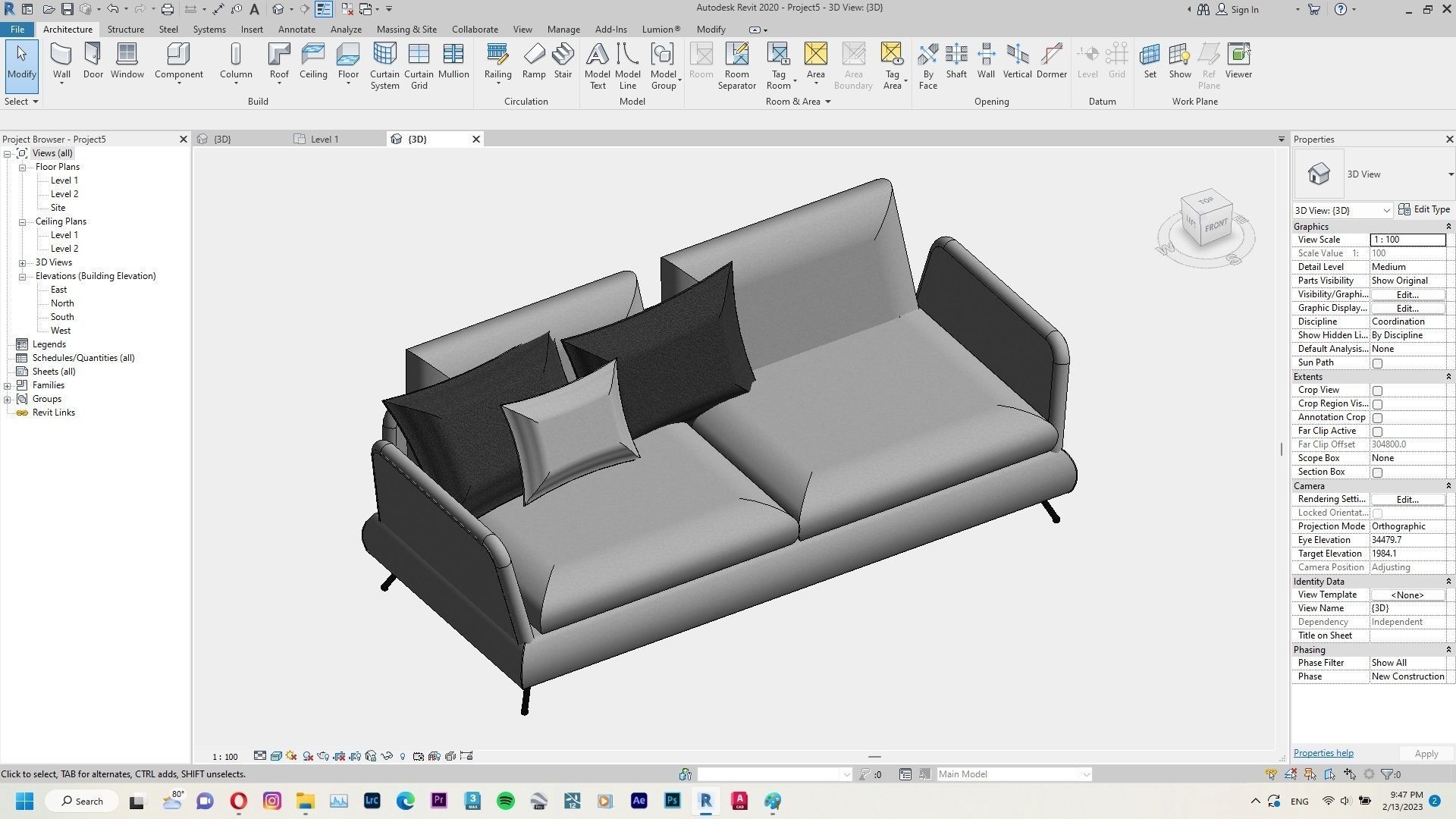 Sofa Pack Revit Family Interior 3D model | CGTrader