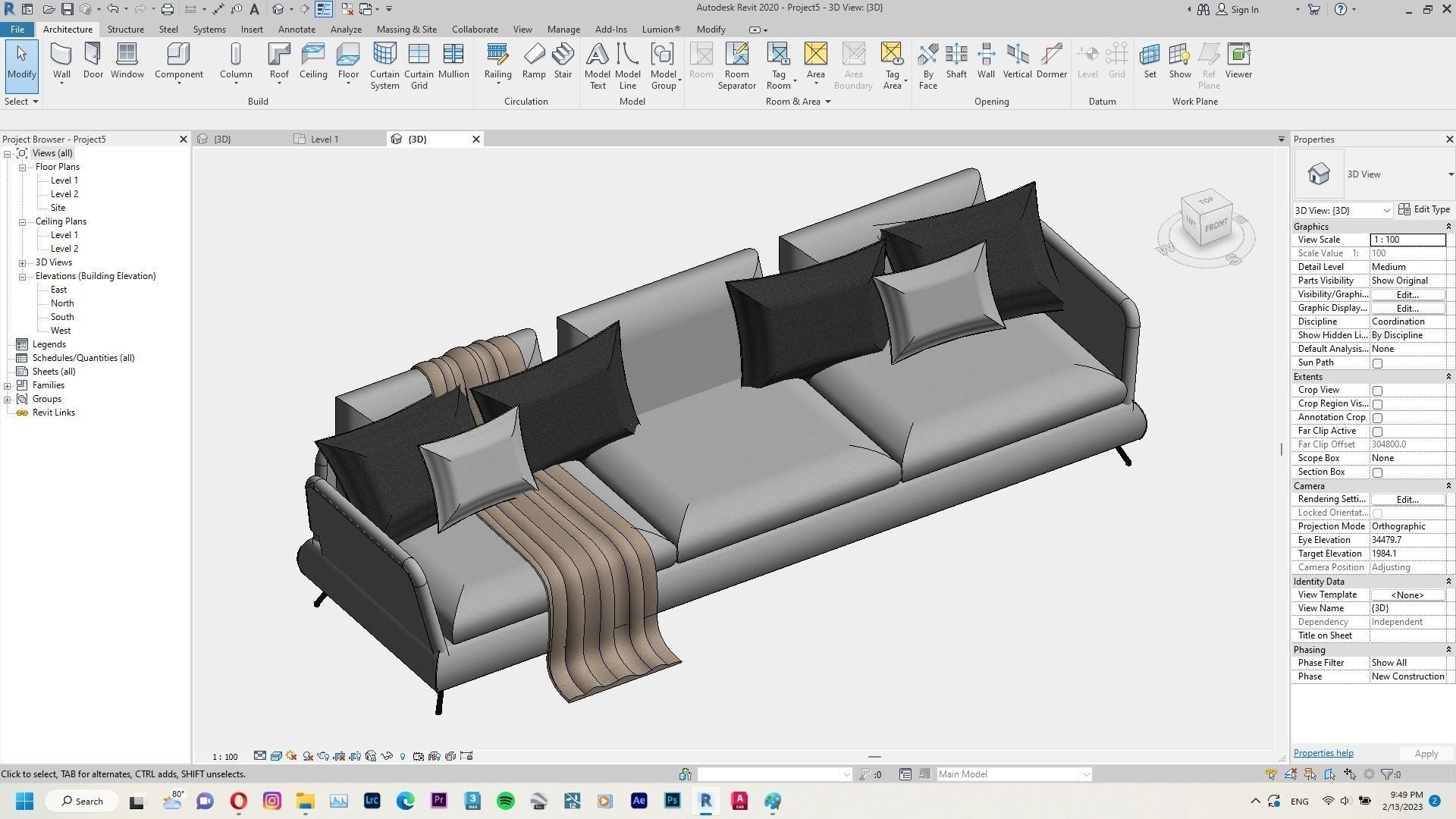 Sofa Pack Revit Family Interior 3D model | CGTrader