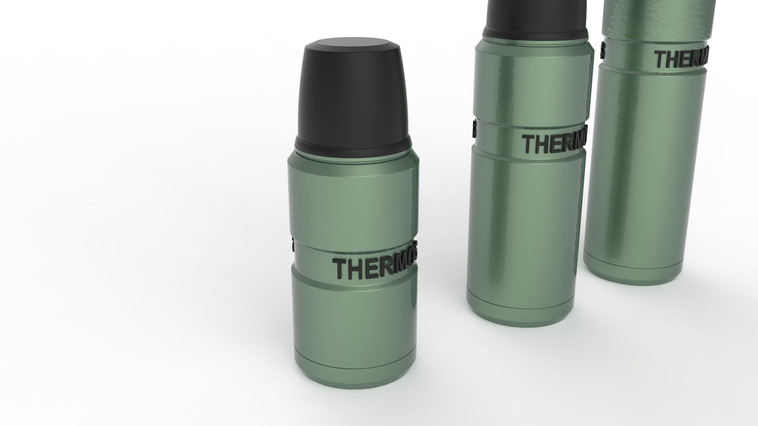 3D model Thermos set of three plastic bottles VR / AR / low-poly | CGTrader