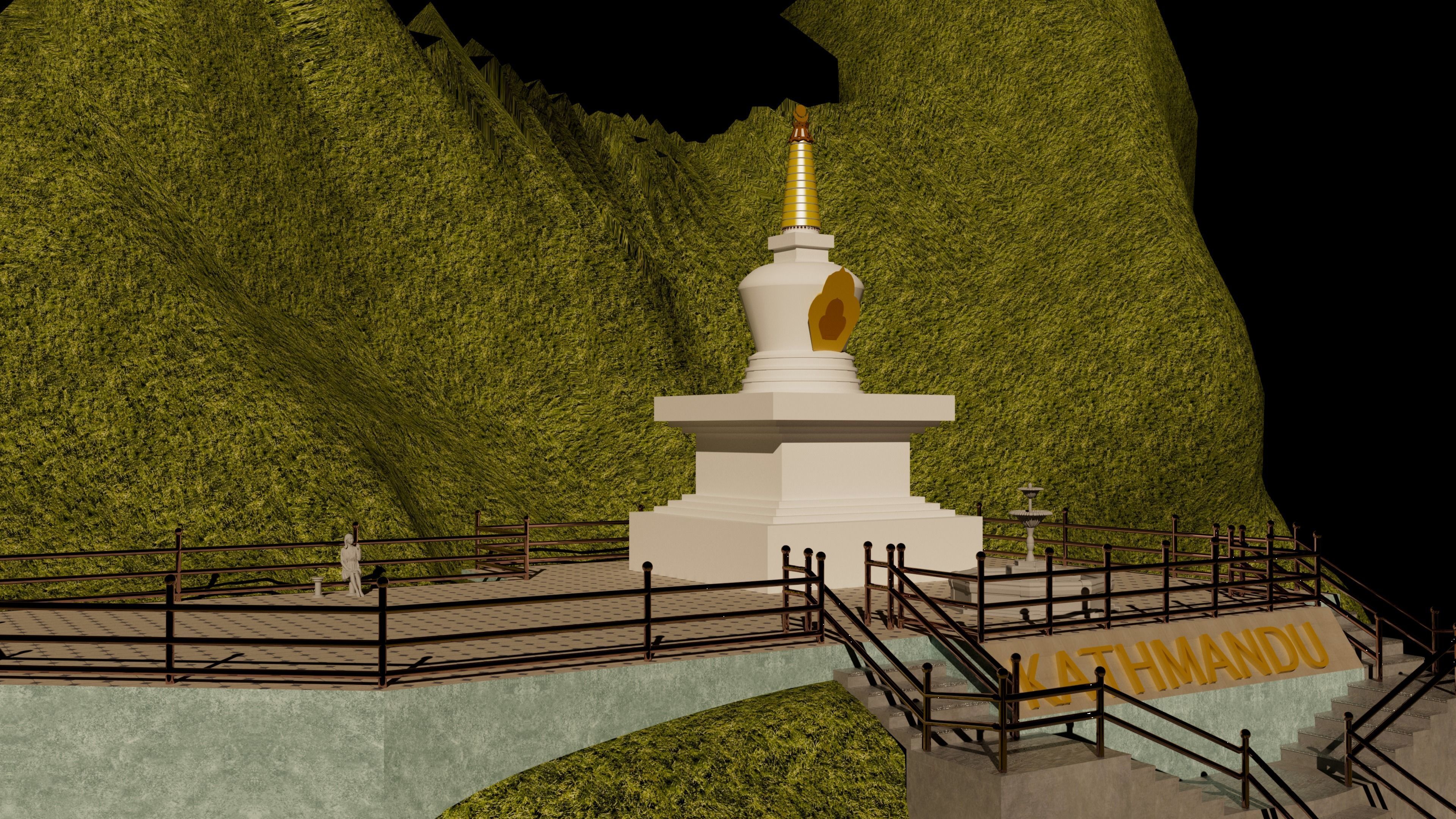 3D model Stupa Model Design VR / AR / low-poly | CGTrader