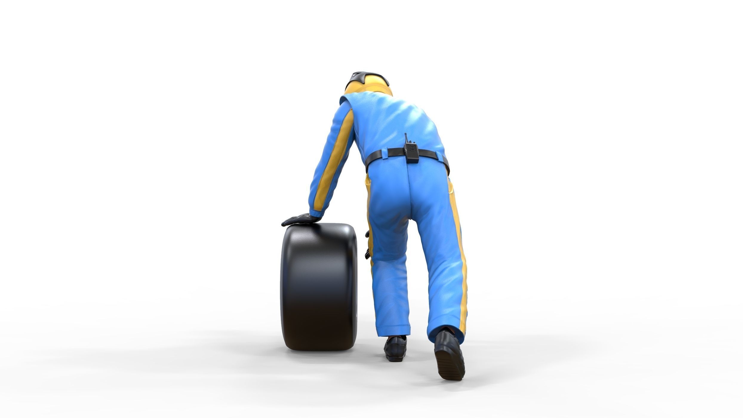 N3 Pit crew with tire 3D model 3D printable | CGTrader