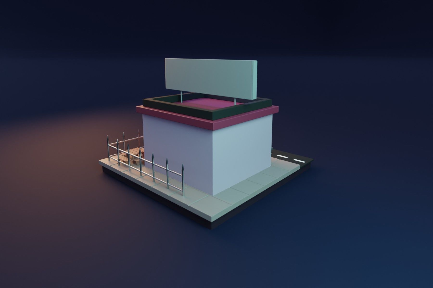 Store cafe low poly 3D model | CGTrader