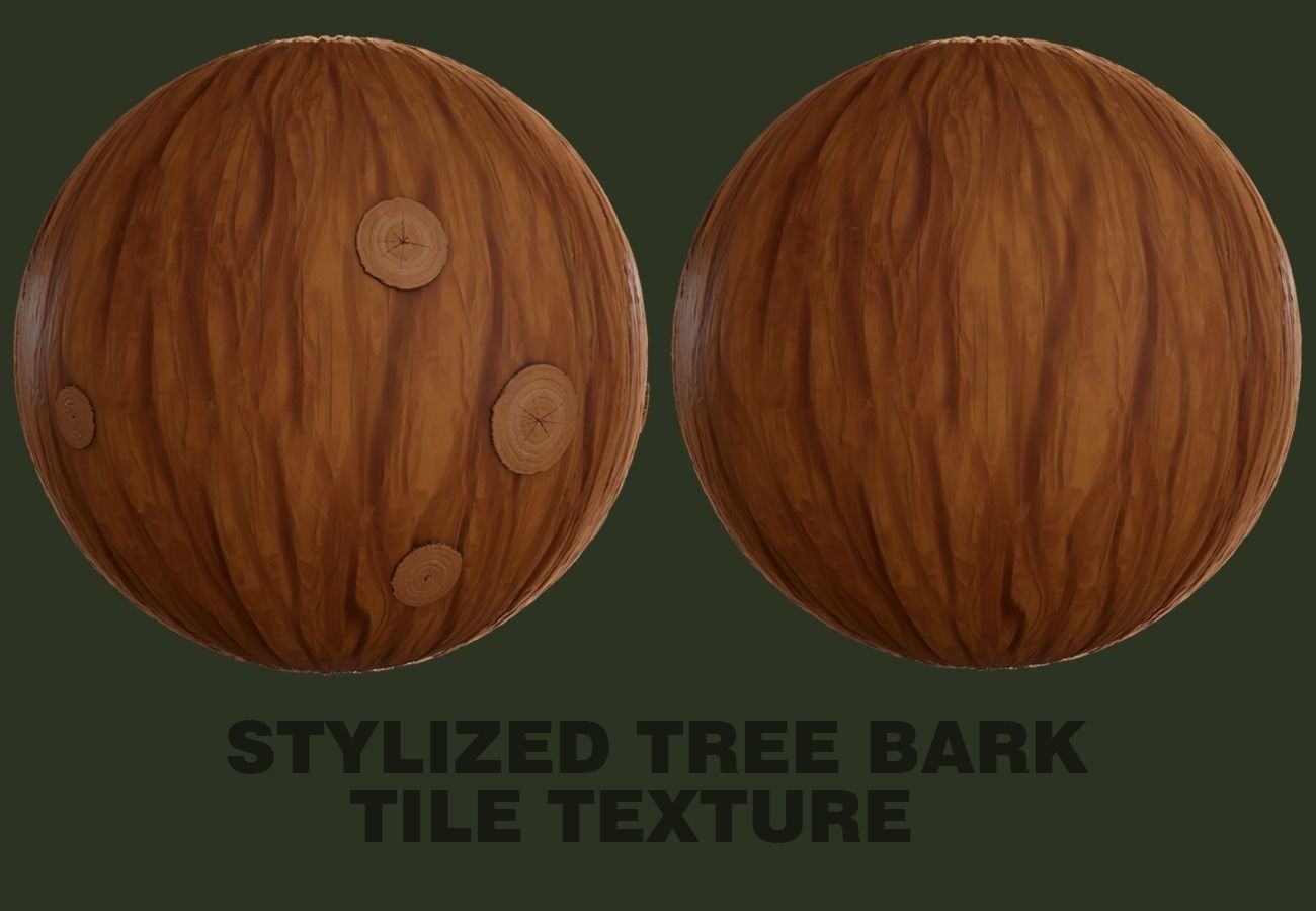 Stylized Seamless PBR Tree Bark Texture Texture | CGTrader