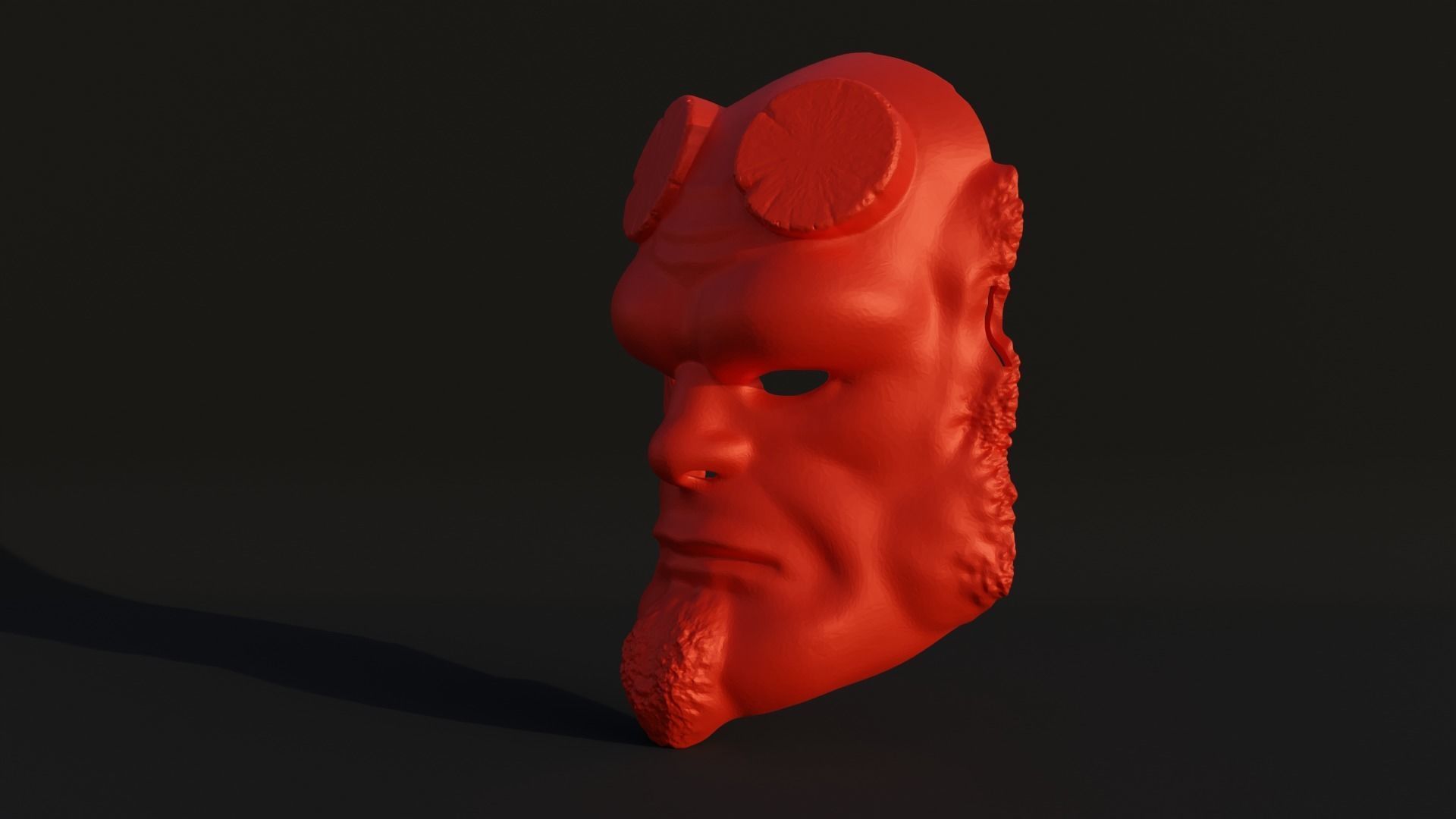 Hellboy Cosplay Face Mask 3D model 3D printable | CGTrader