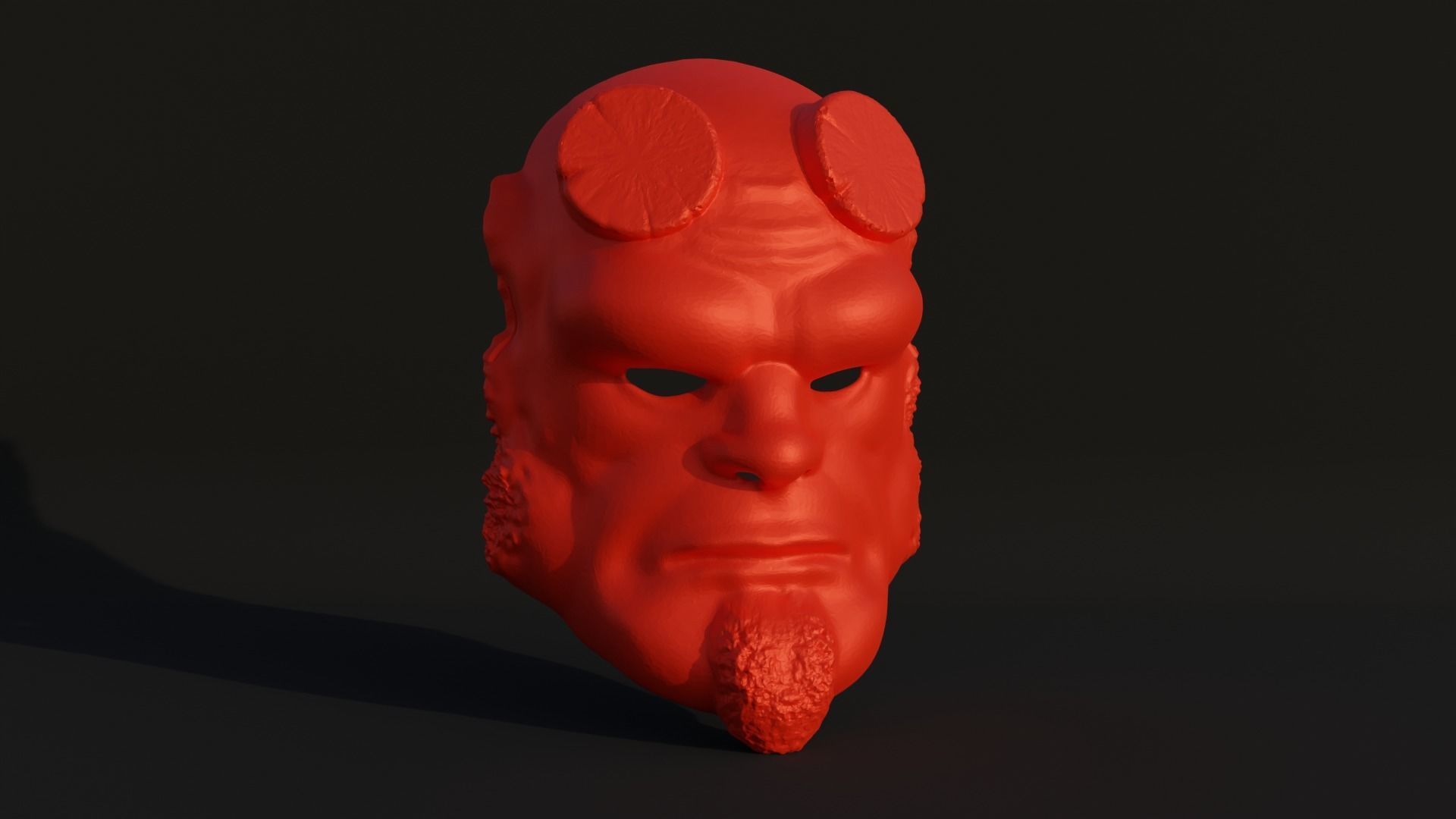 Hellboy Cosplay Face Mask 3D model 3D printable | CGTrader