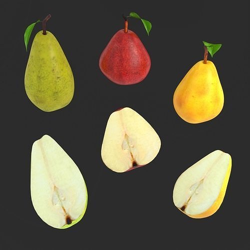 Pears set 3D model | CGTrader
