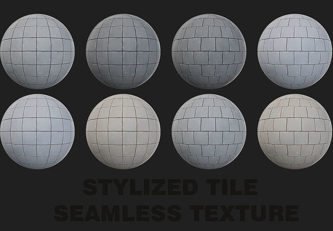 8 Stylized Seamless PBR Tile Textures Texture | CGTrader