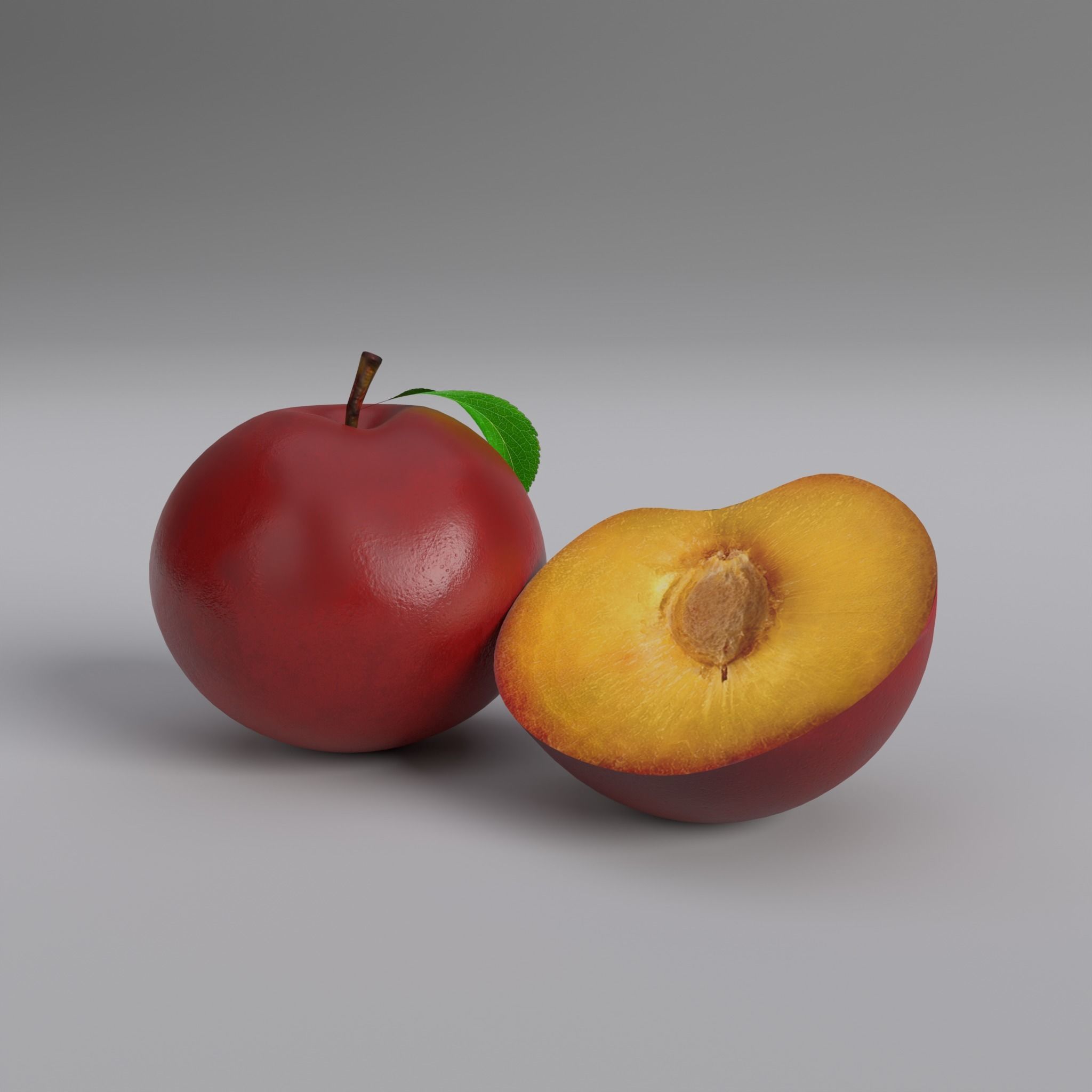 Plums set 3D model | CGTrader
