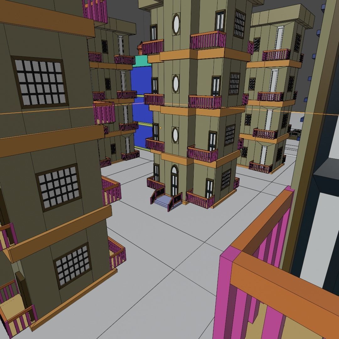 Beautiful cartoon city free VR / AR / low-poly 3D model | CGTrader