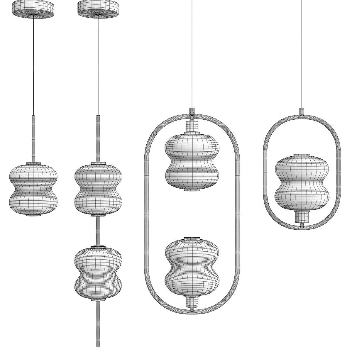 3D model ALDA Collection brass and pendant light VR / AR / low-poly ...