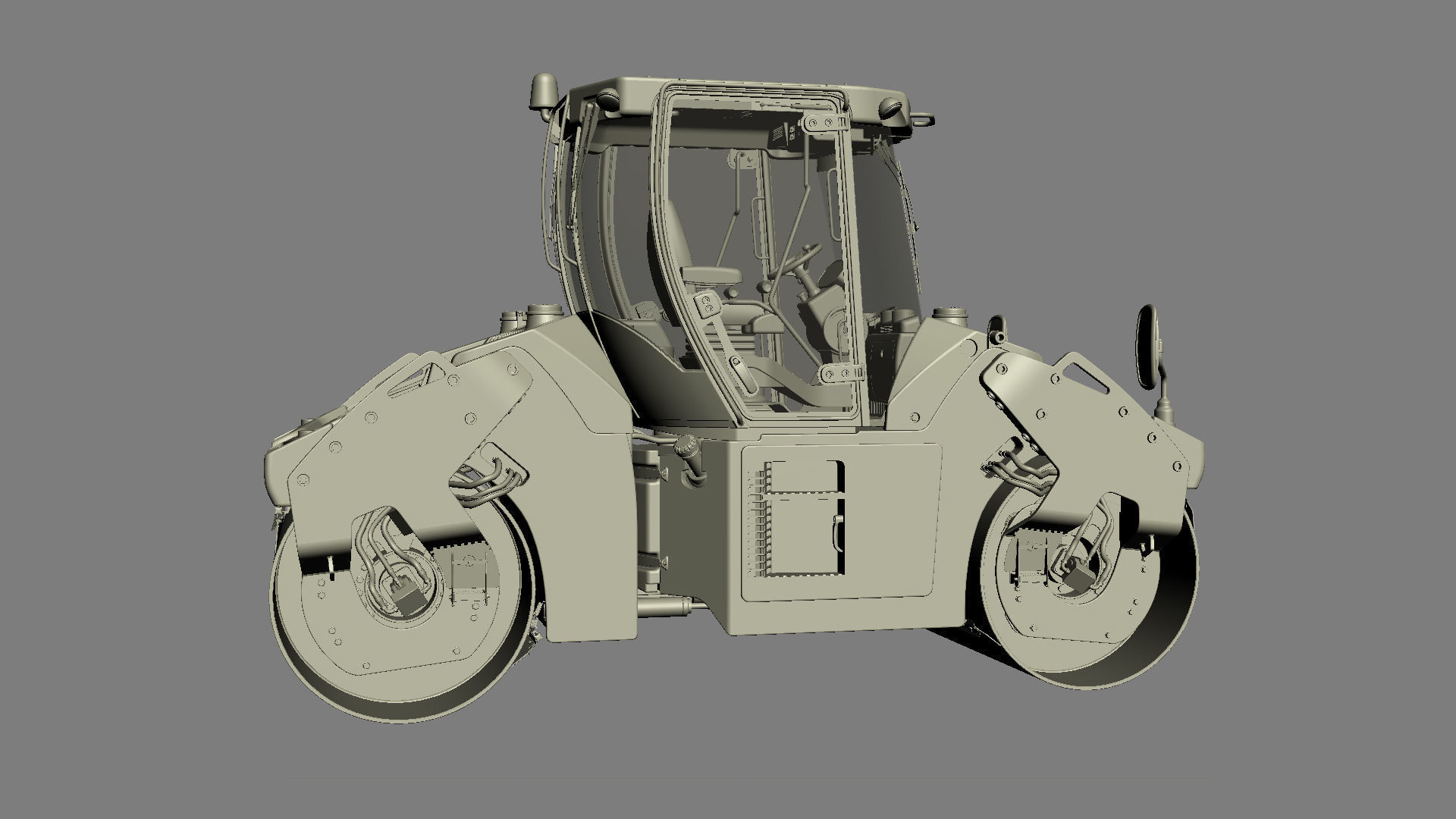 Articulated Tandem Road Roller 3D model | CGTrader