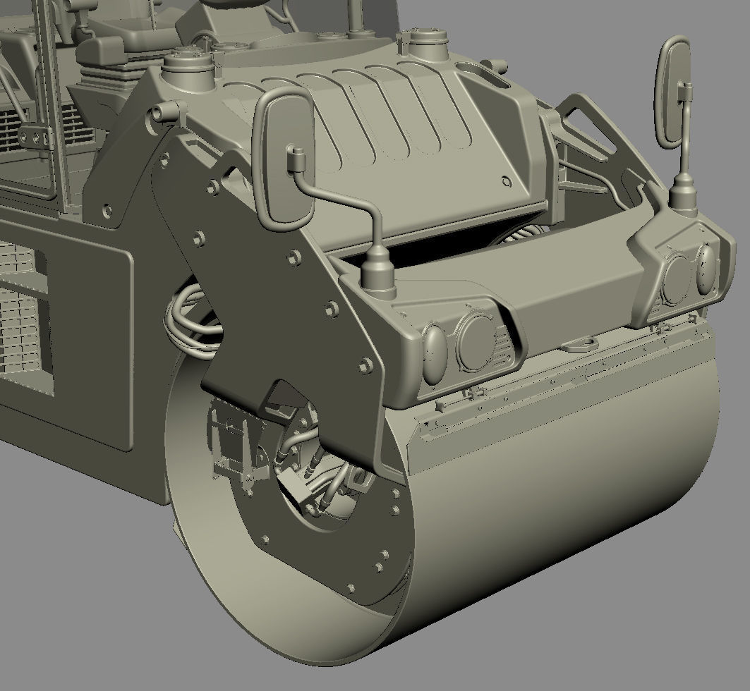 Articulated Tandem Road Roller 3D model | CGTrader