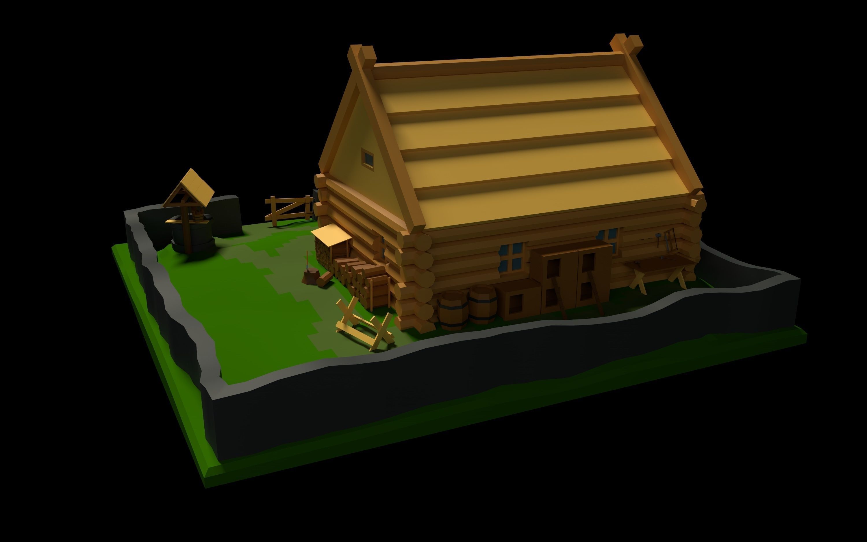 3D model Low Poly Medieval Hut VR / AR / low-poly | CGTrader