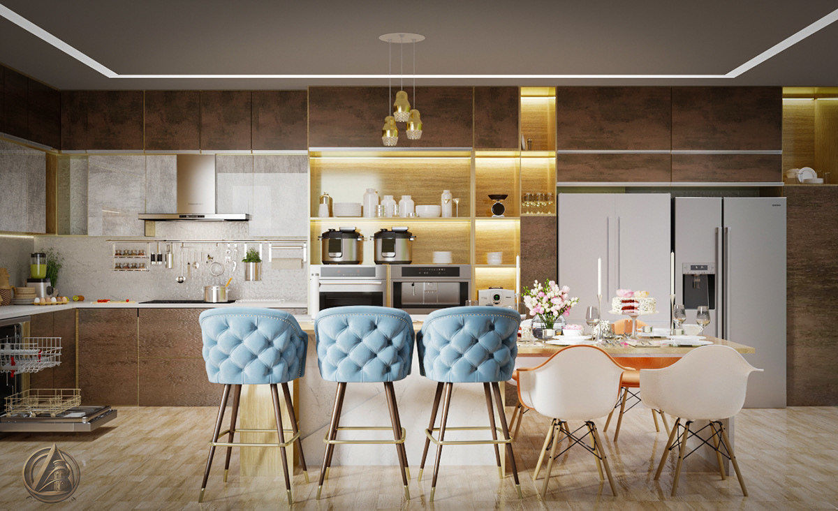 modern kitchen interior scene 3D model | CGTrader