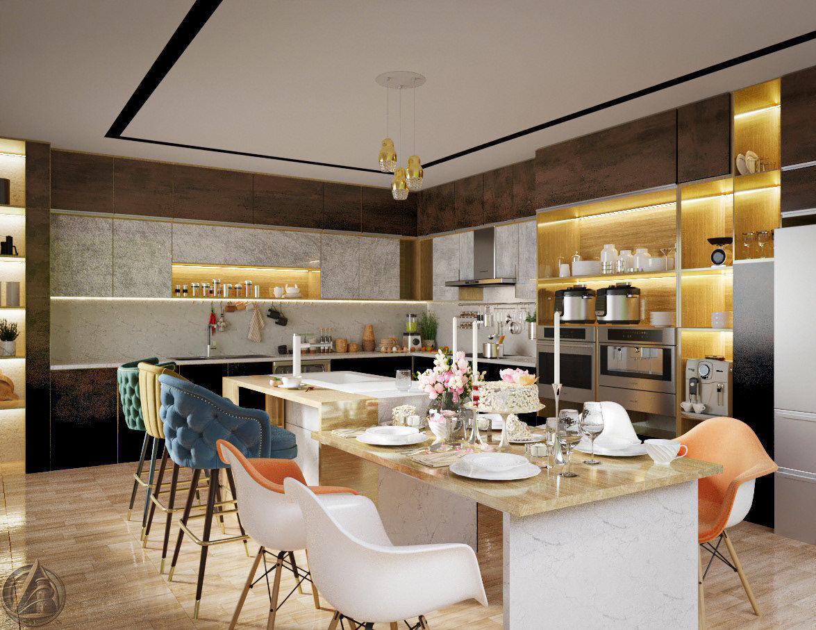 modern kitchen interior scene 3D model | CGTrader