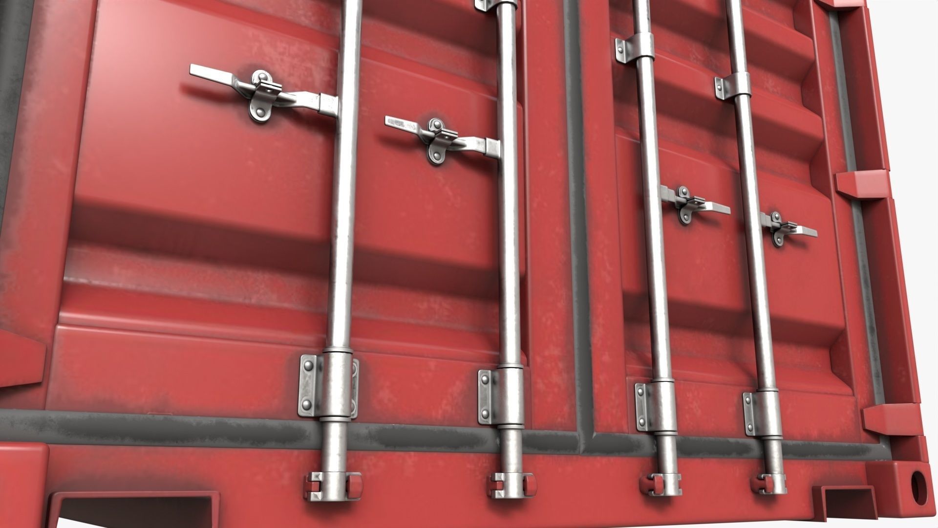 Shipping Container Dry 20-foot Red Dirty 3D model | CGTrader