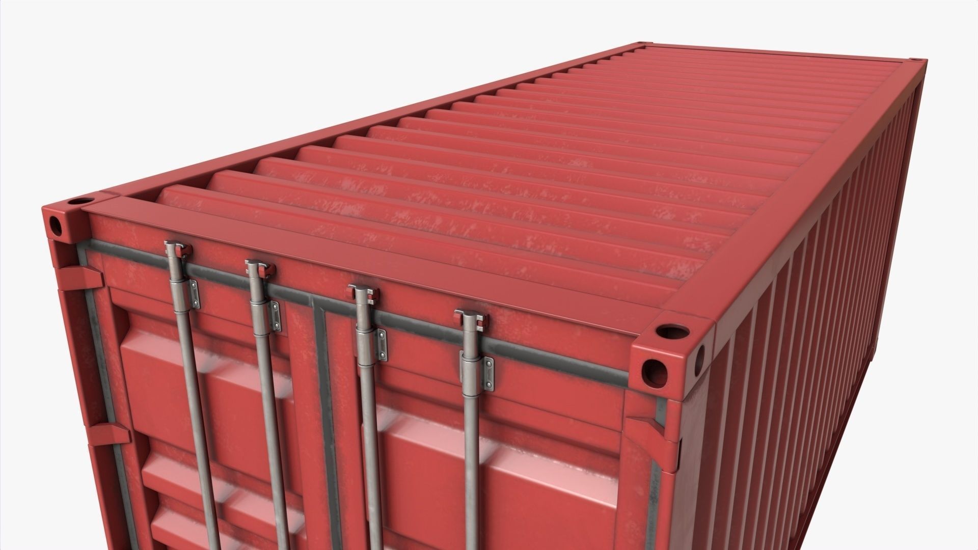Shipping Container Dry 20-foot Red Dirty 3D model | CGTrader