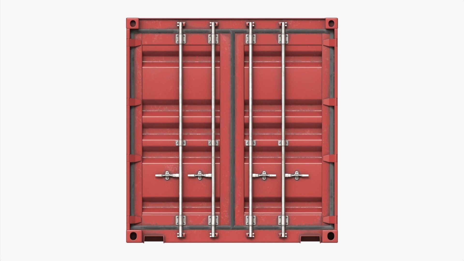 Shipping Container Dry 20-foot Red Dirty 3D model | CGTrader