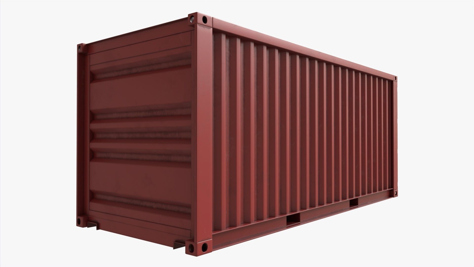Shipping Container Dry 20-foot Red Dirty 3D model | CGTrader