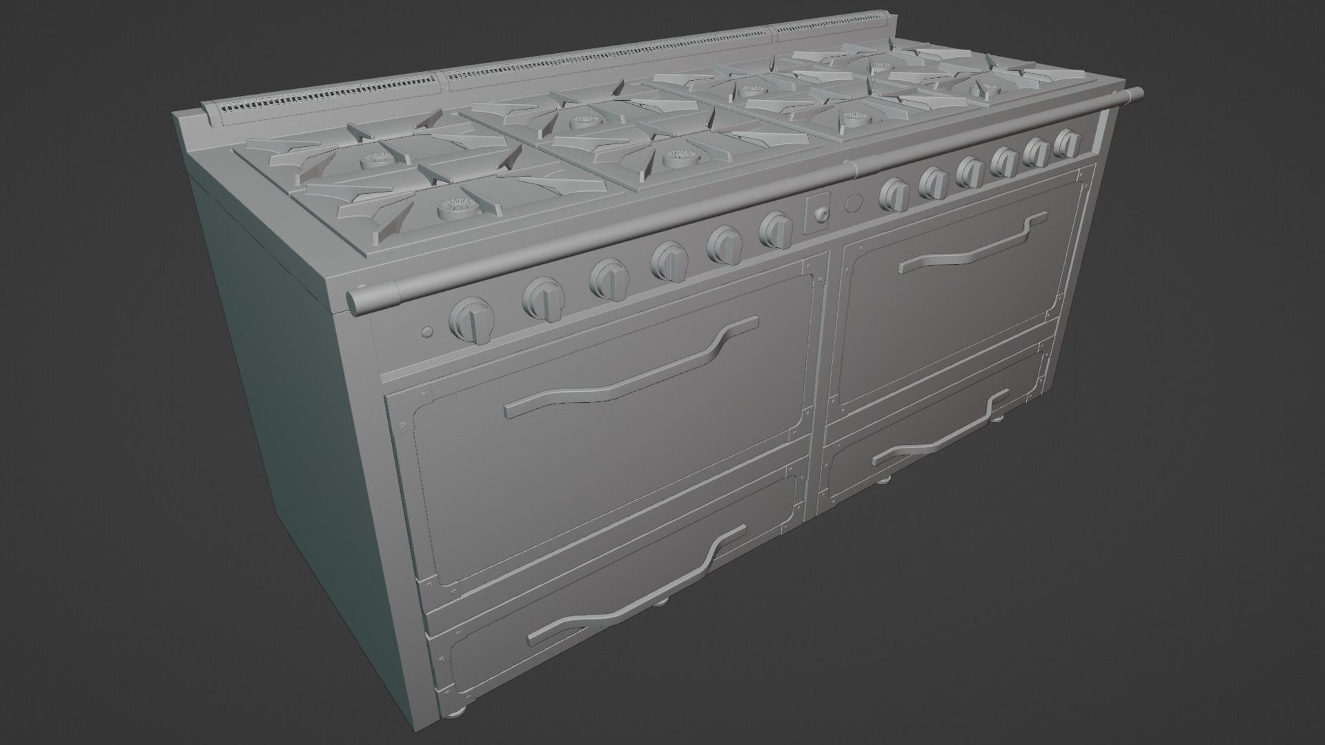 Freestanding Range with 8 Burners 3D model | CGTrader