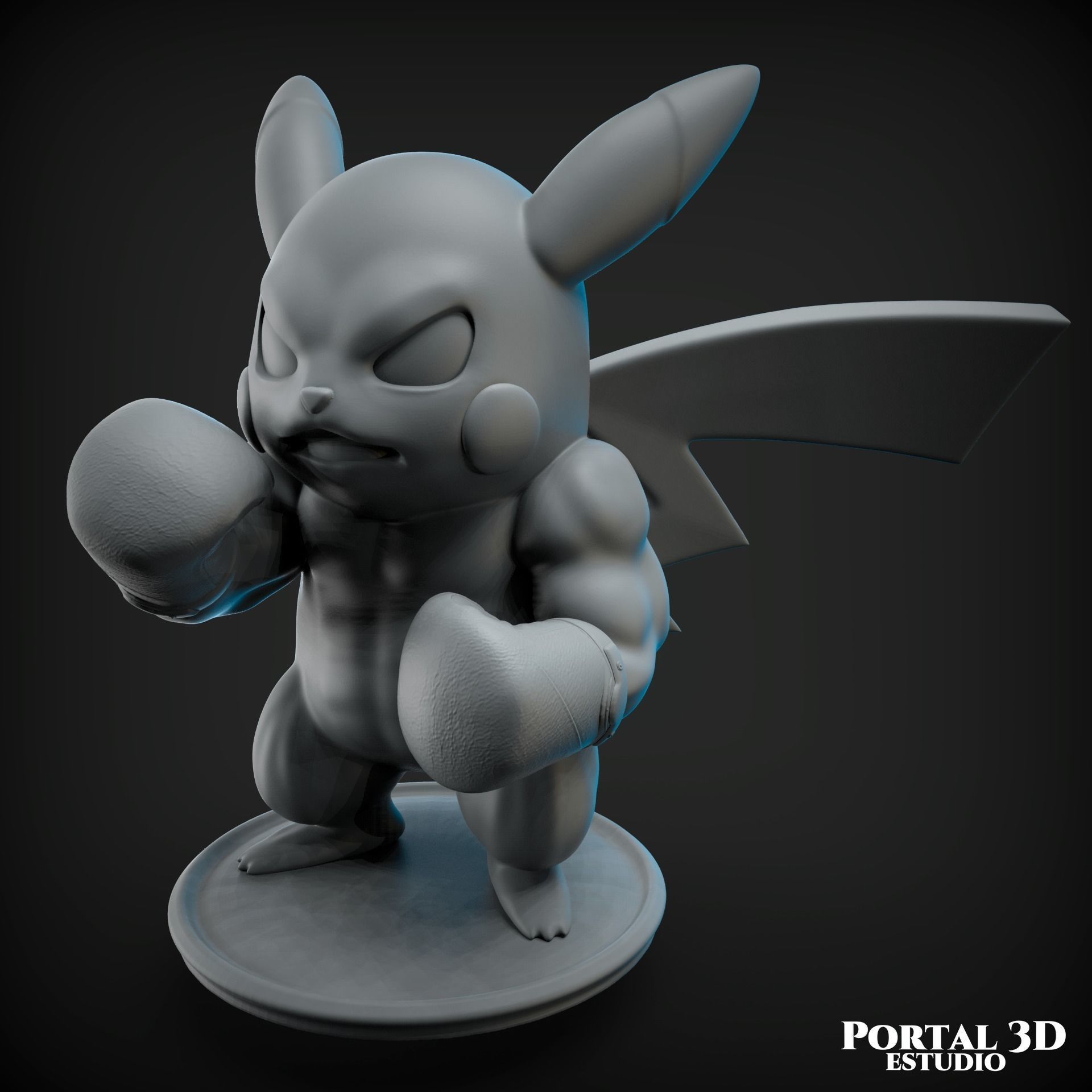 Boxing Pikachu 3D model 3D printable | CGTrader