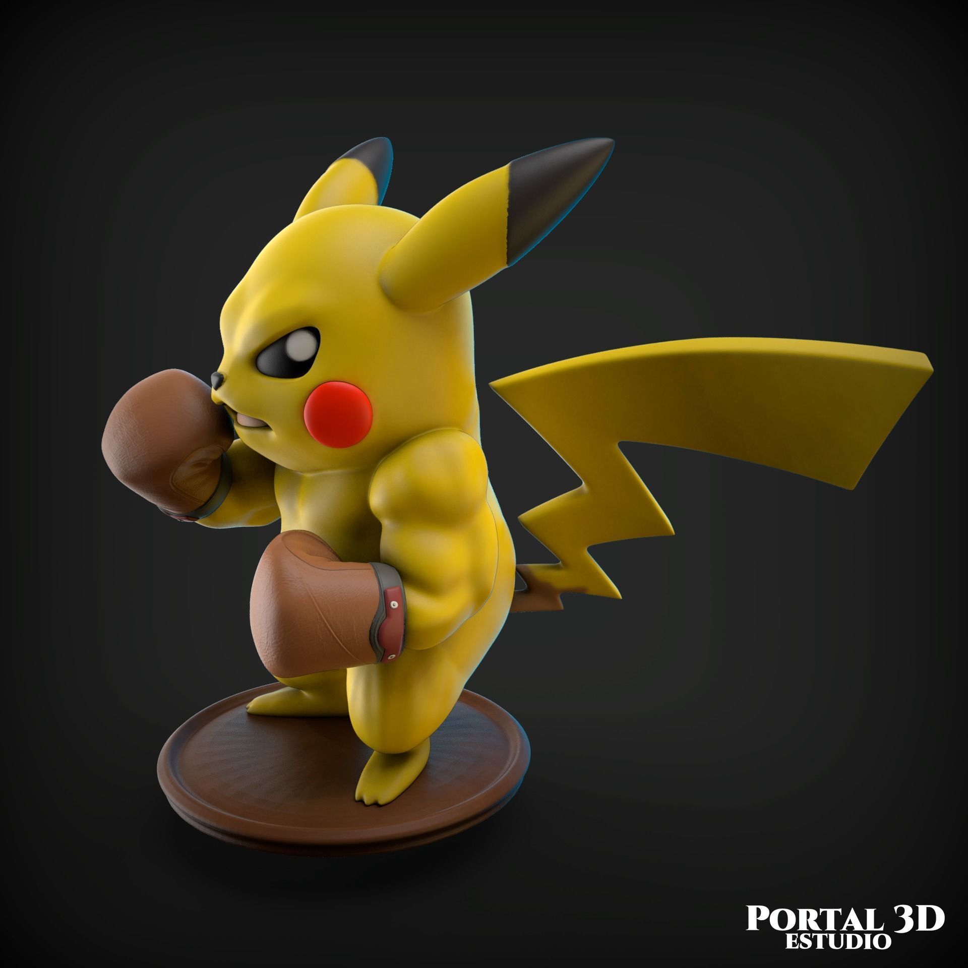 Boxing Pikachu 3D model 3D printable | CGTrader