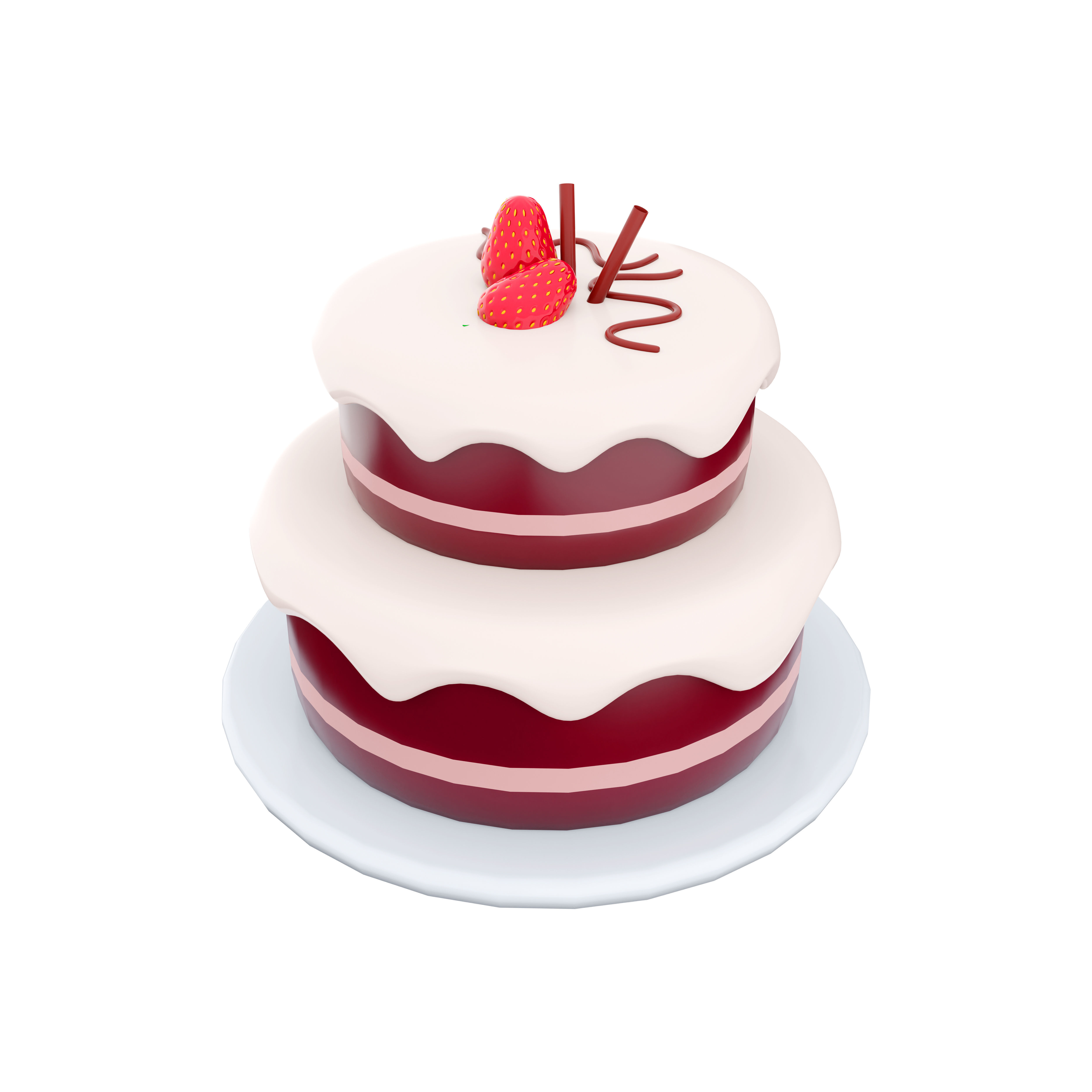 3d cake cartoon icon 3D model | CGTrader