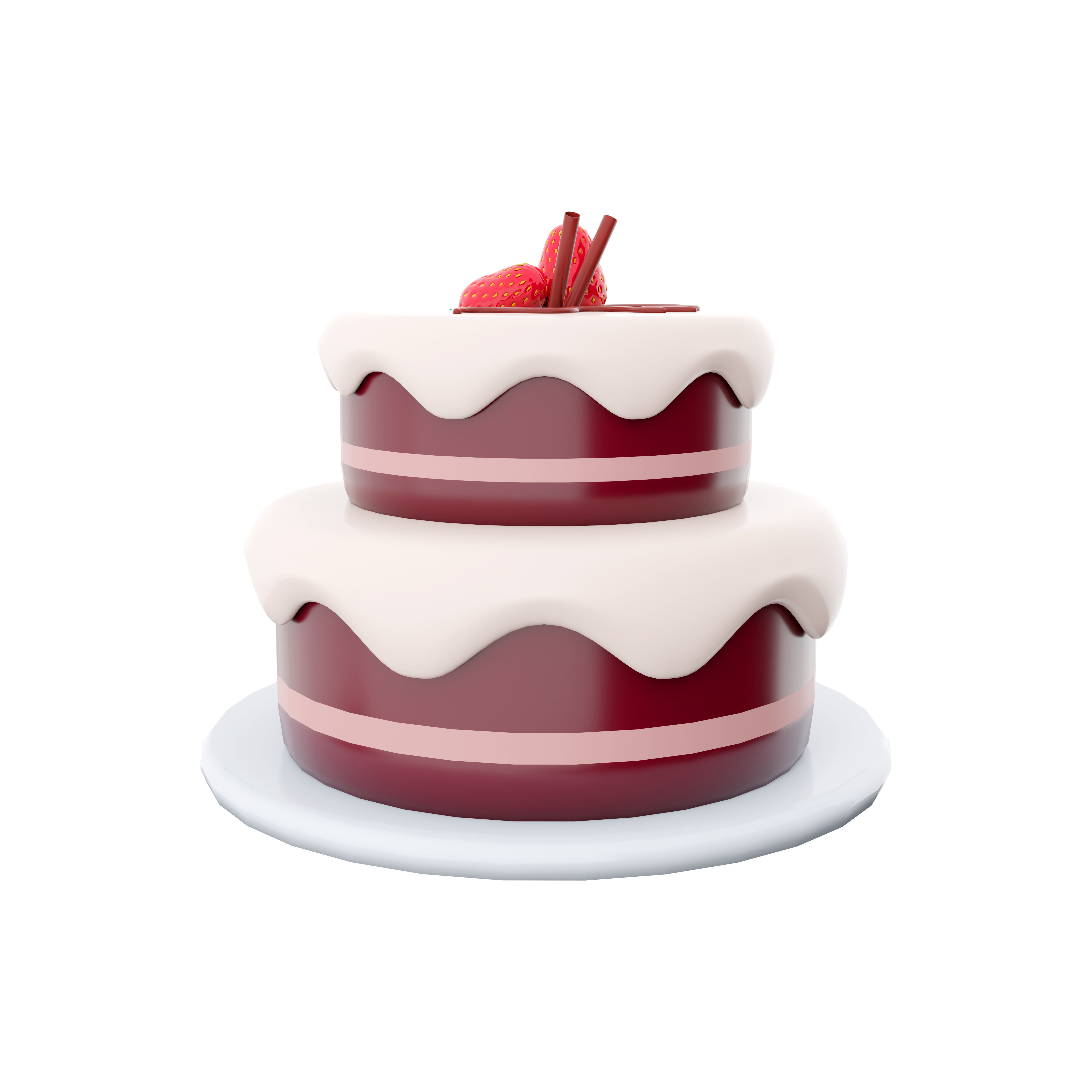 3d cake cartoon icon 3D model | CGTrader