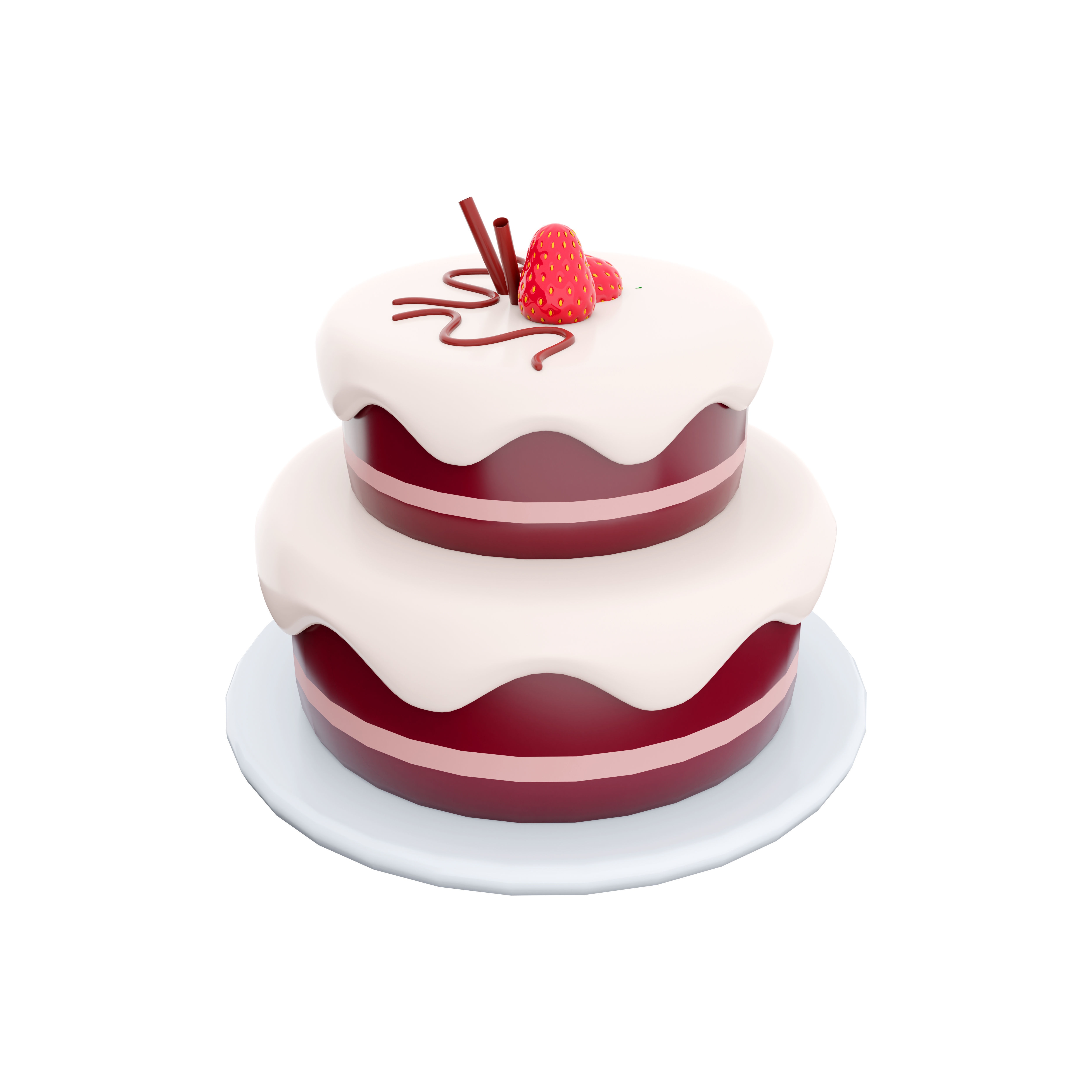 3d cake cartoon icon 3D model | CGTrader