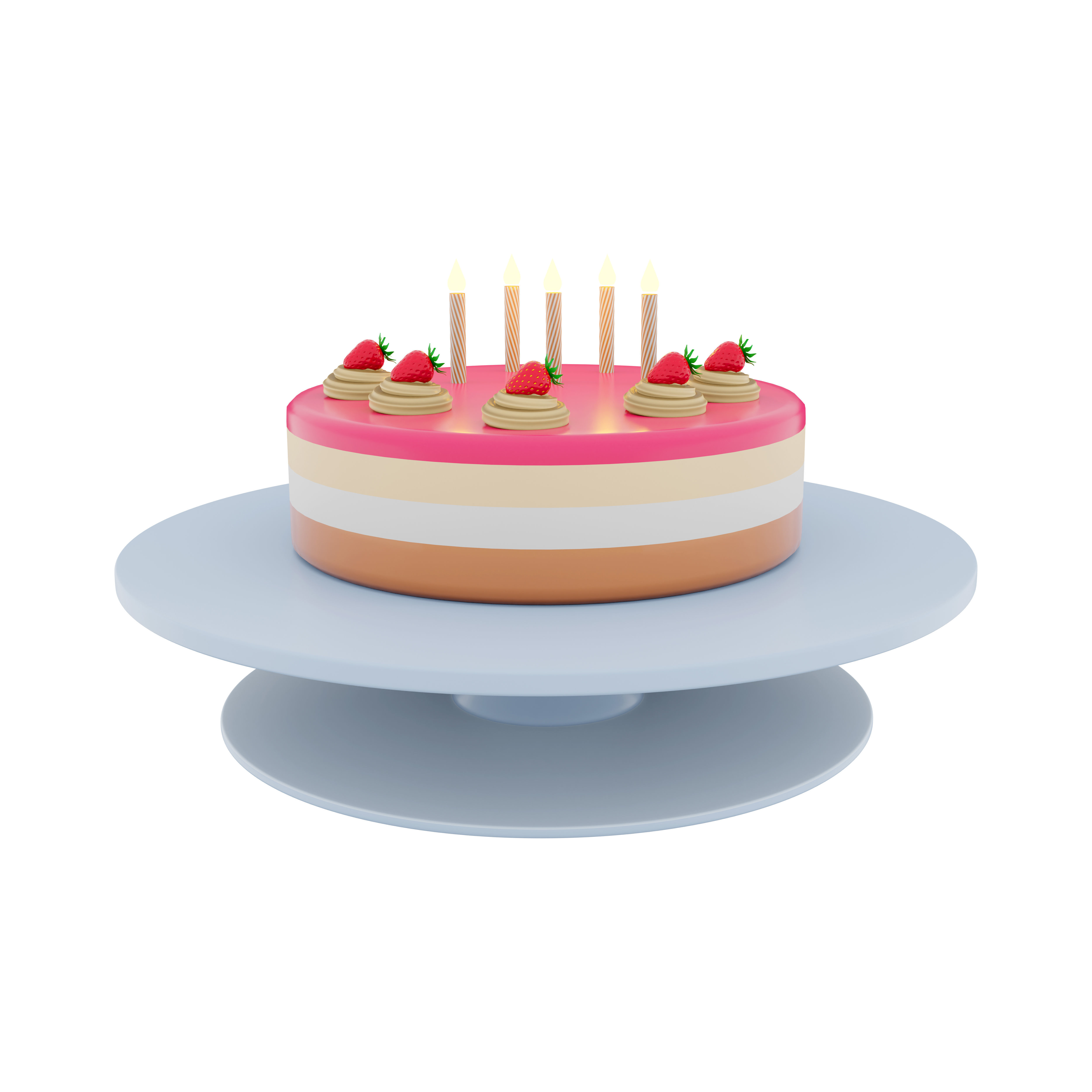 3d tasty birthday cake icon 3D model | CGTrader