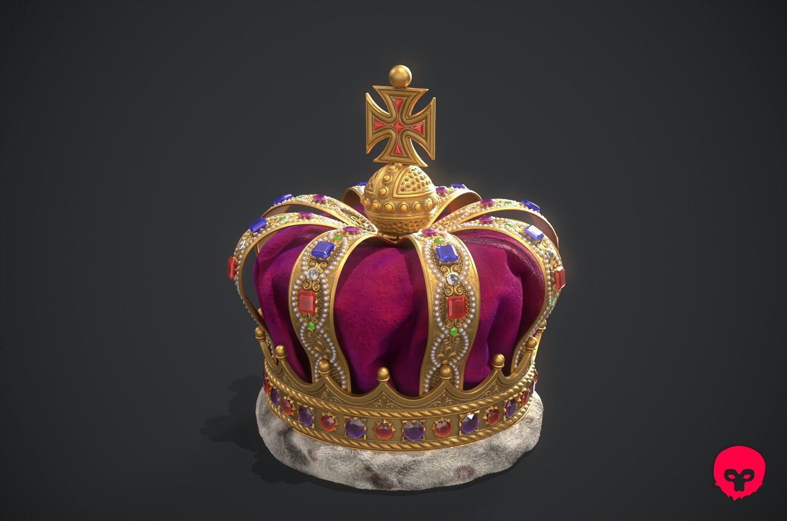 European royal crown high poly material map 3D model | CGTrader