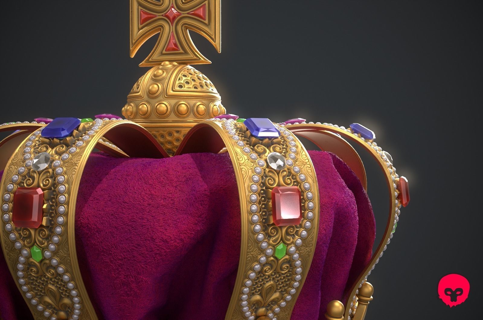 European royal crown high poly material map 3D model | CGTrader