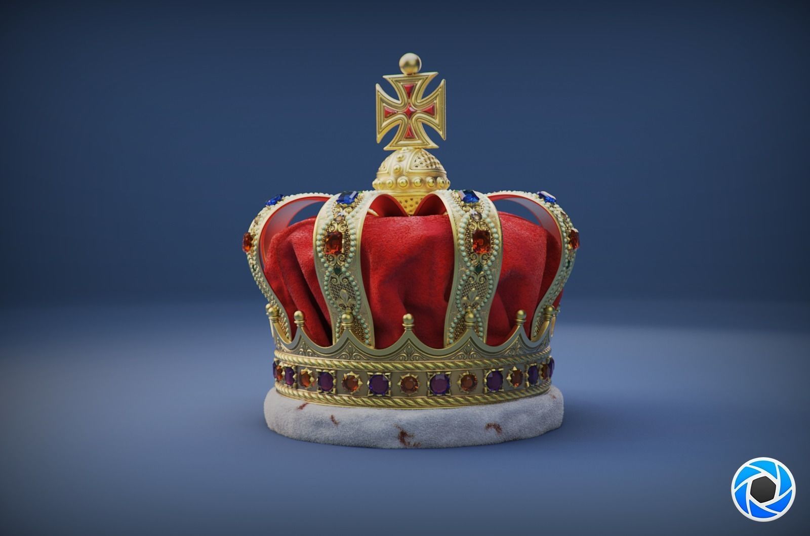European royal crown high poly material map 3D model | CGTrader