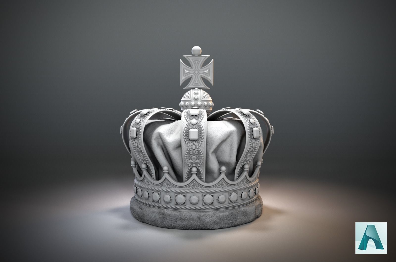 European royal crown high poly material map 3D model | CGTrader
