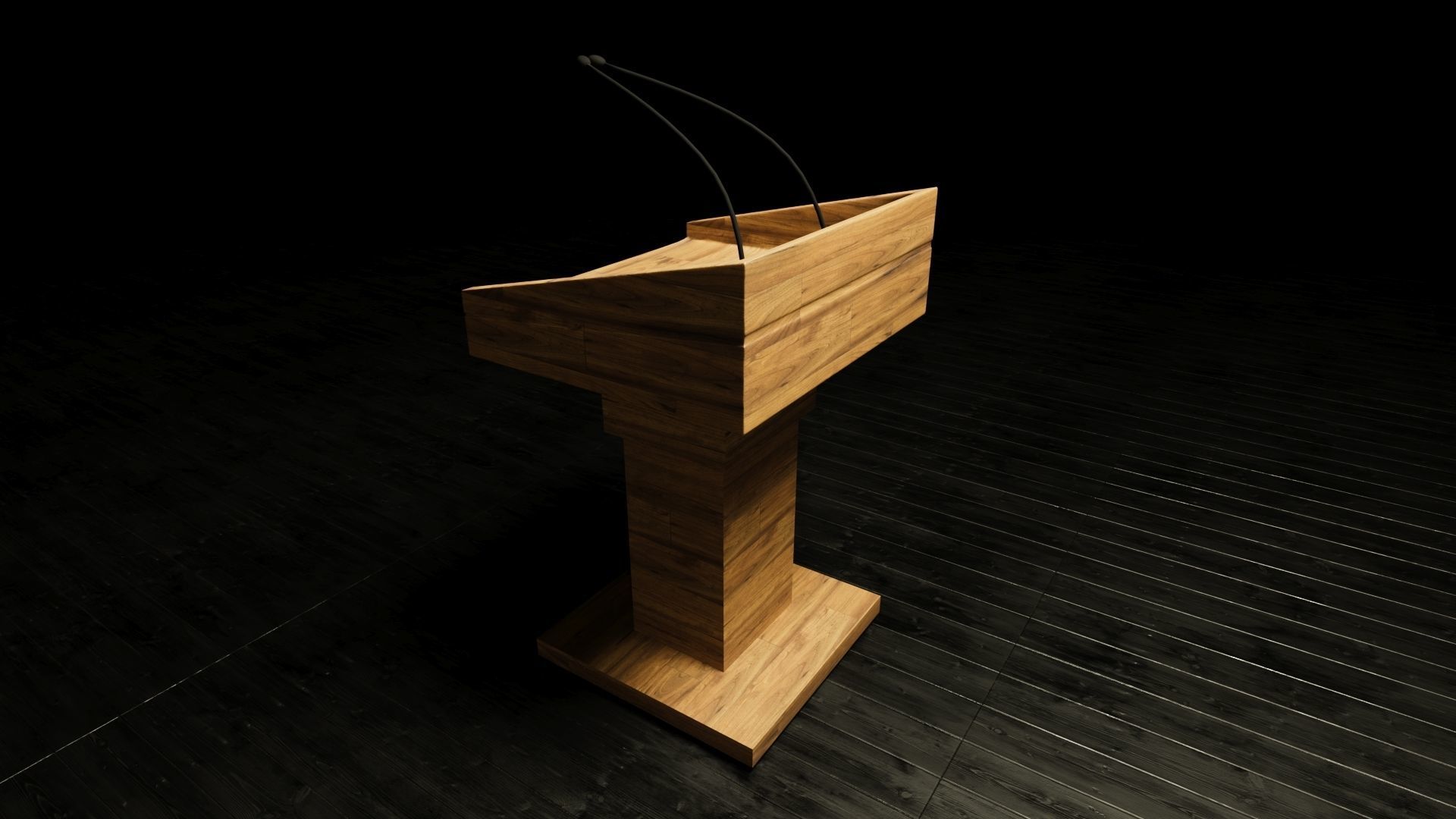 Wood Rostrum and Prompter 3D model | CGTrader