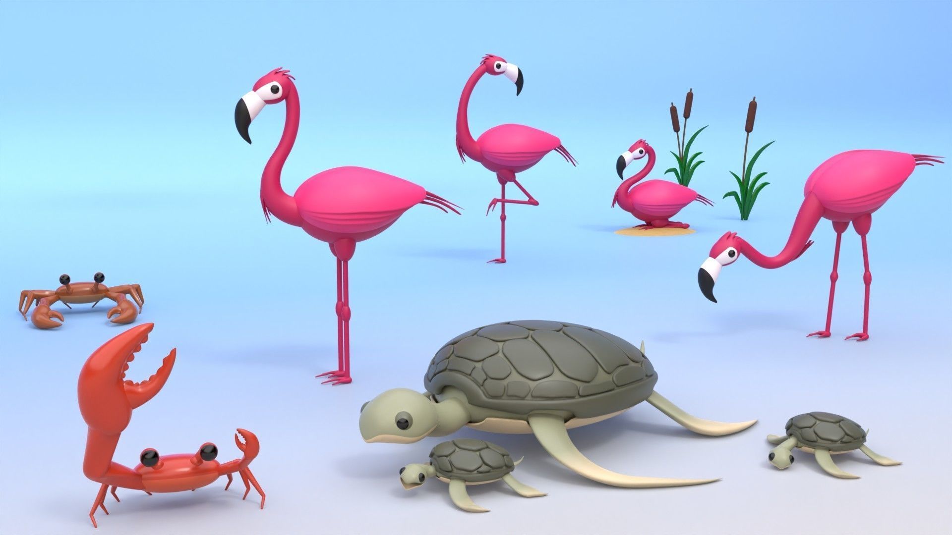 3D model SUMMER Products Set vol1 VR / AR / low-poly | CGTrader