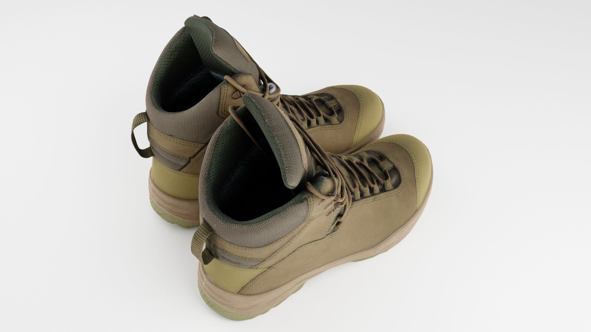 Green military tactical army boots outdoor shoes uniform 3D model ...